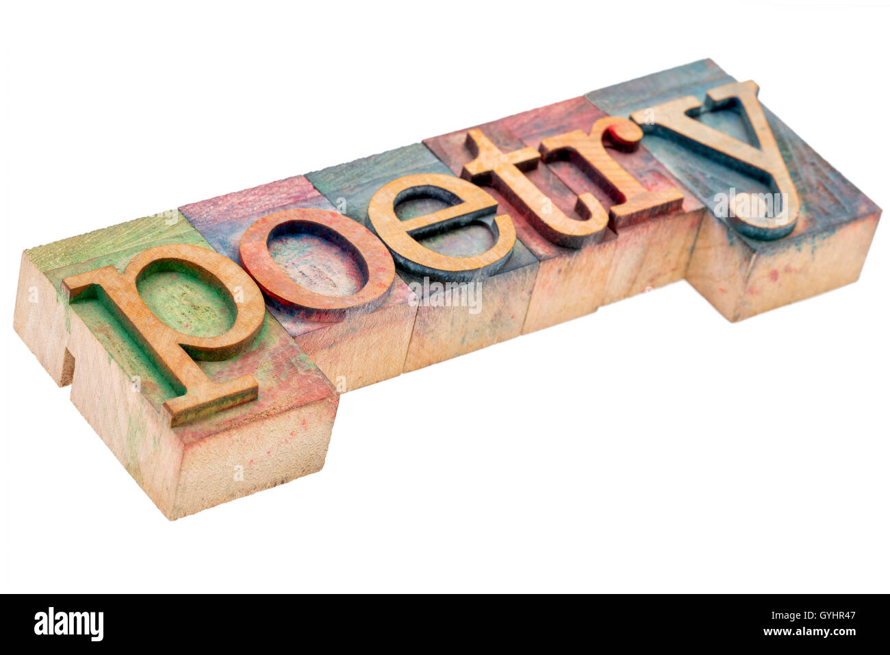 poetry - isolated word in vintage letterpress wood type printing blocks ...