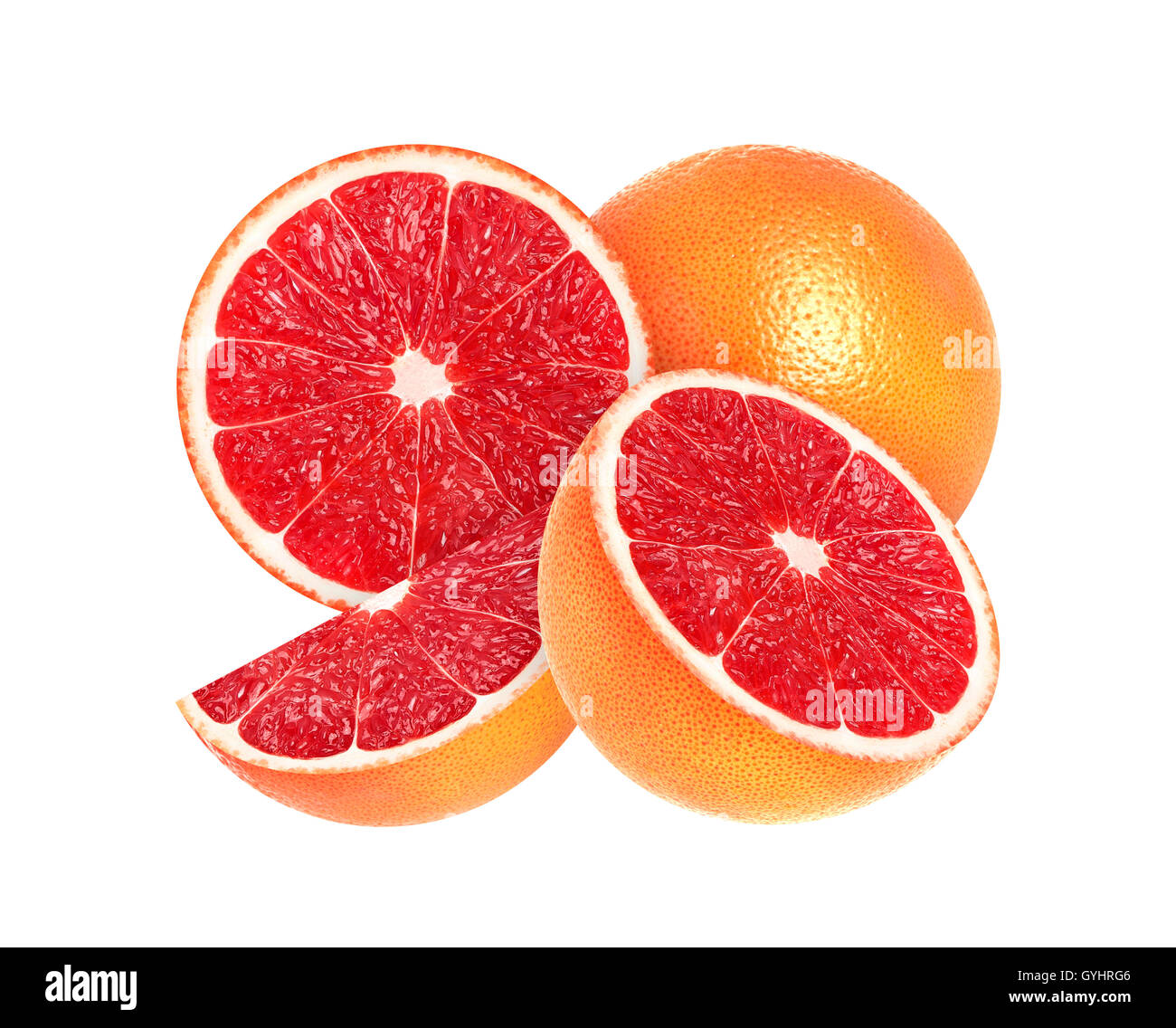 Closeup ripe juicy red grapefruit Cut Out Stock Images & Pictures - Alamy