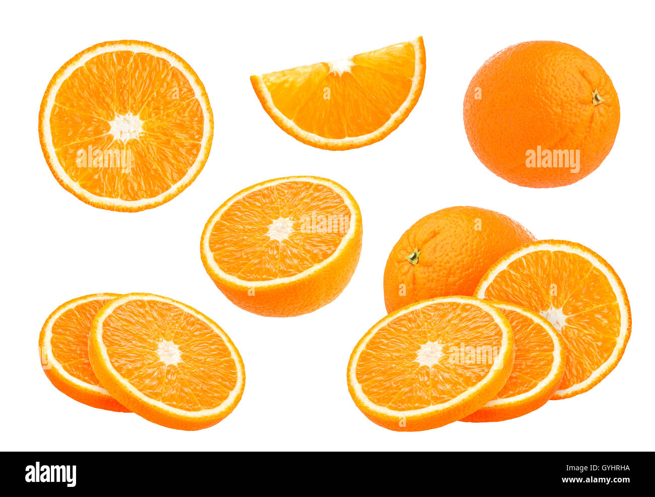Orange collection isolated on white Stock Photo - Alamy
