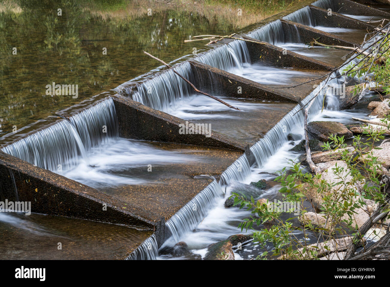 one of numerous diversion water diversion dams on the Poudre RIver in ...