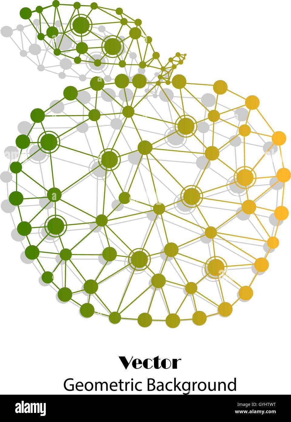 Colorful apple made of connected lines and dots Stock Vector Image ...