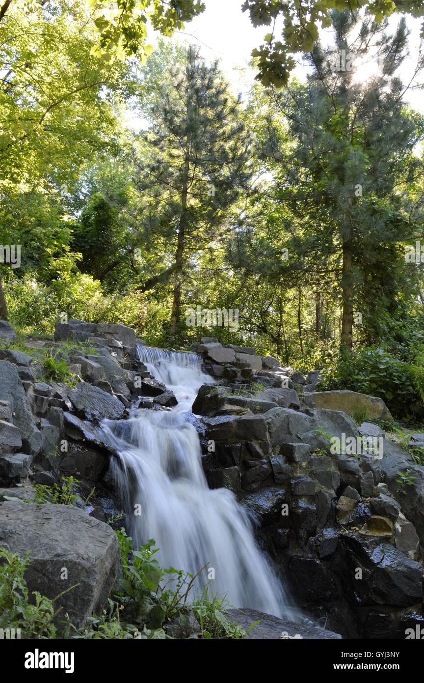 Waterfall in the Park Stock Photo - Alamy