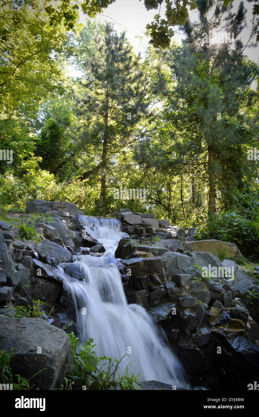 Waterfall in the Park Stock Photo - Alamy