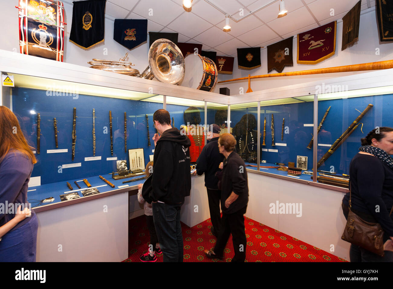 Inside / interior of the Museum of Army Music. Kneller Hall, Whitton ...