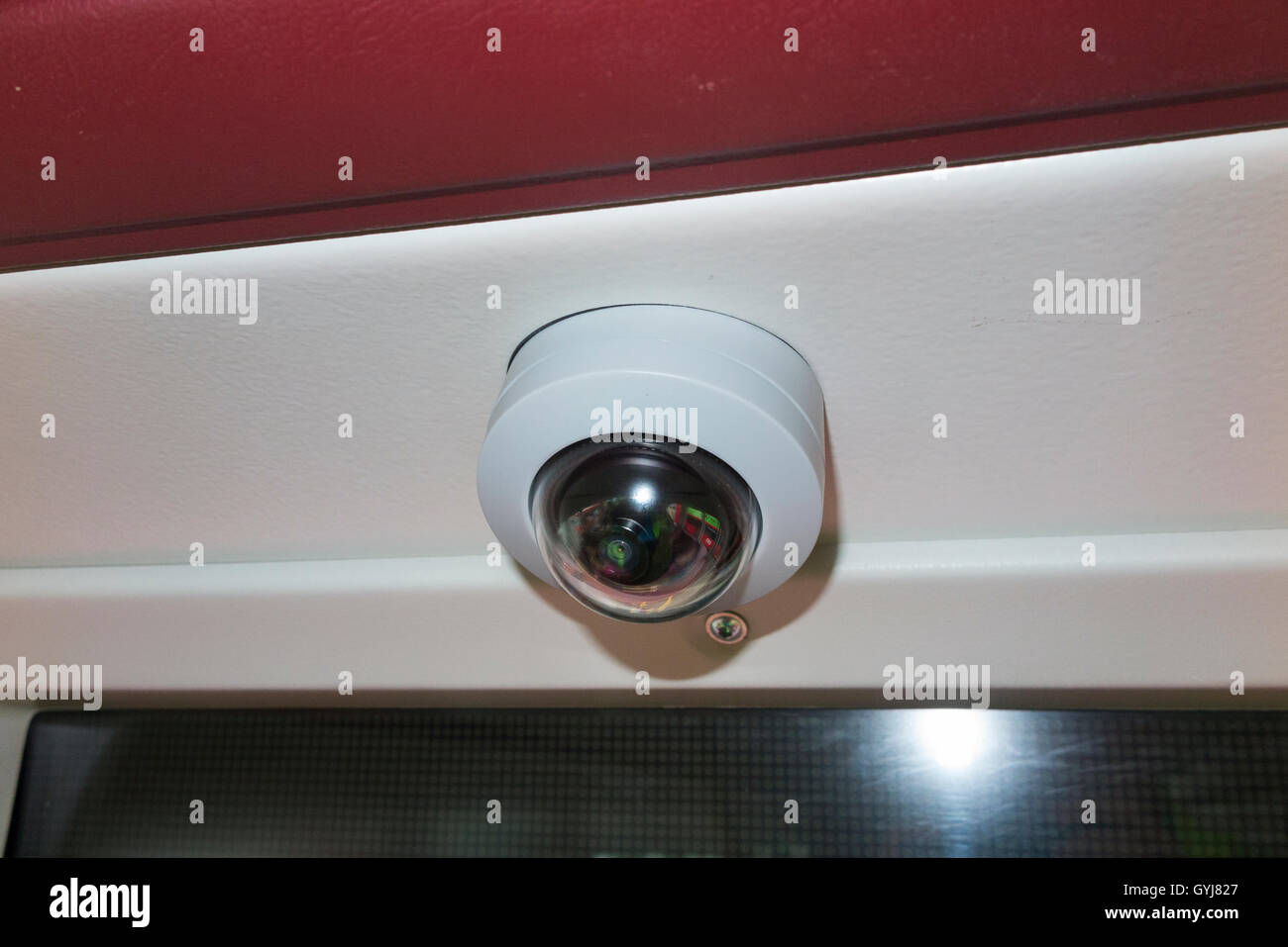 CCTV security camera fitted on the New Routemaster double-decker bus ...