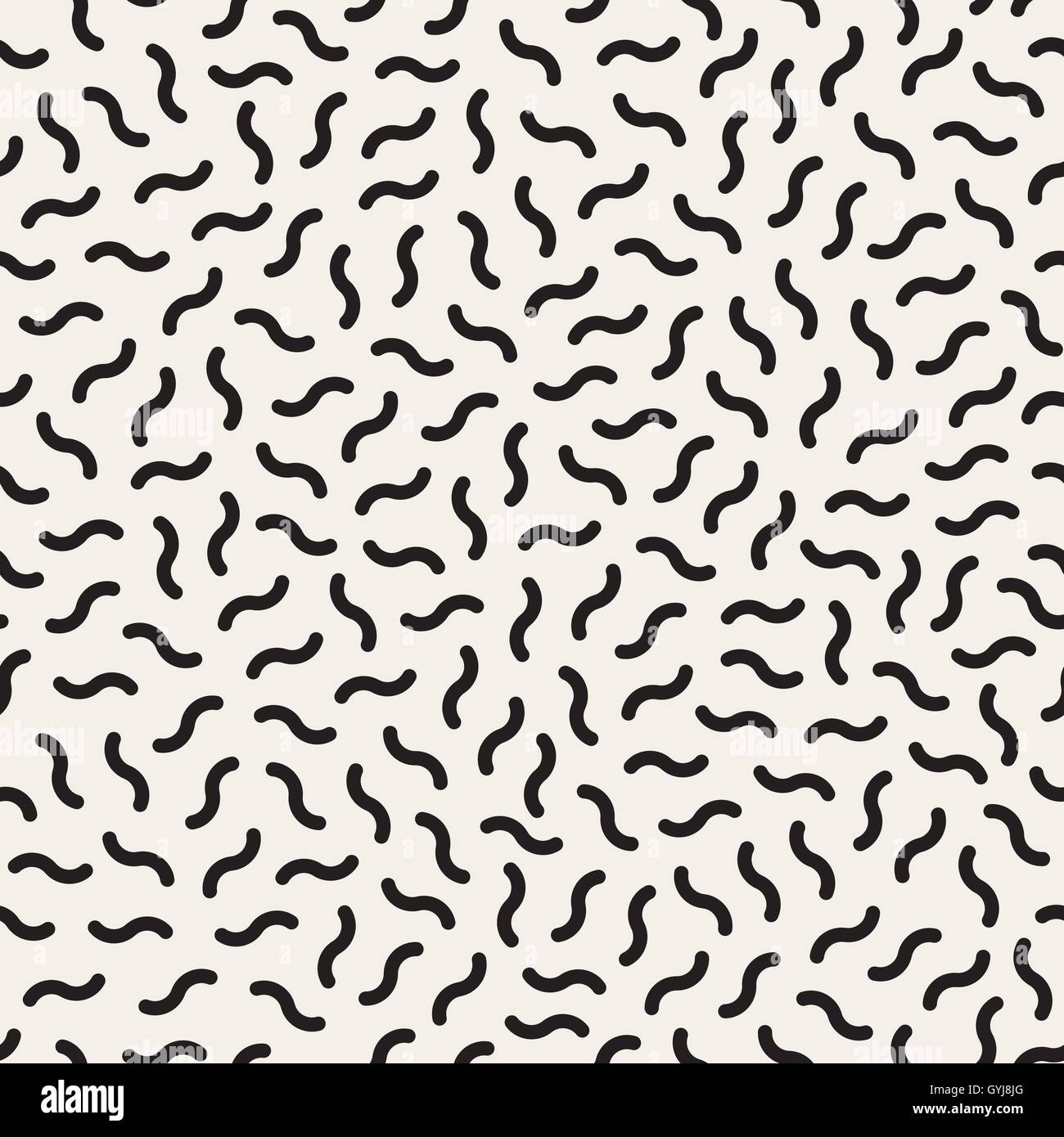 Vector Seamless Black And White Jumble Wavy Lines Pattern Stock Vector ...