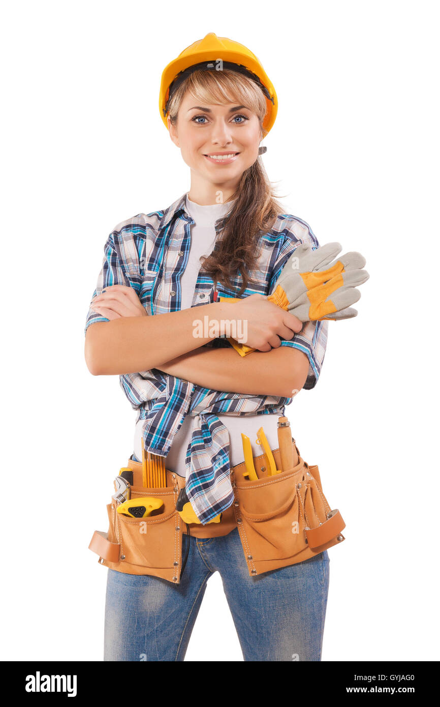 beautiful female worker (agitation photo Stock Photo - Alamy