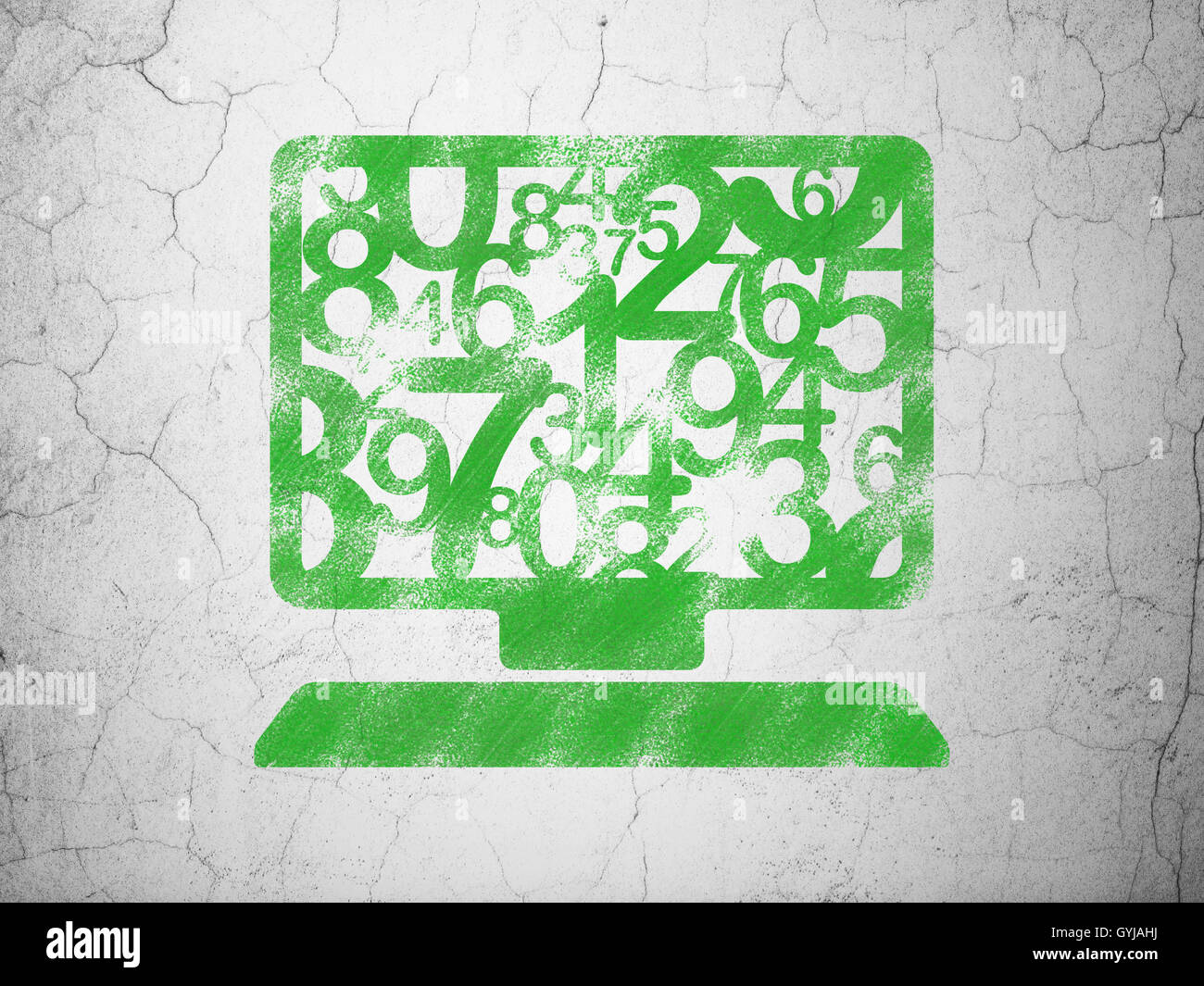 Education concept: Computer Pc on wall background Stock Photo - Alamy