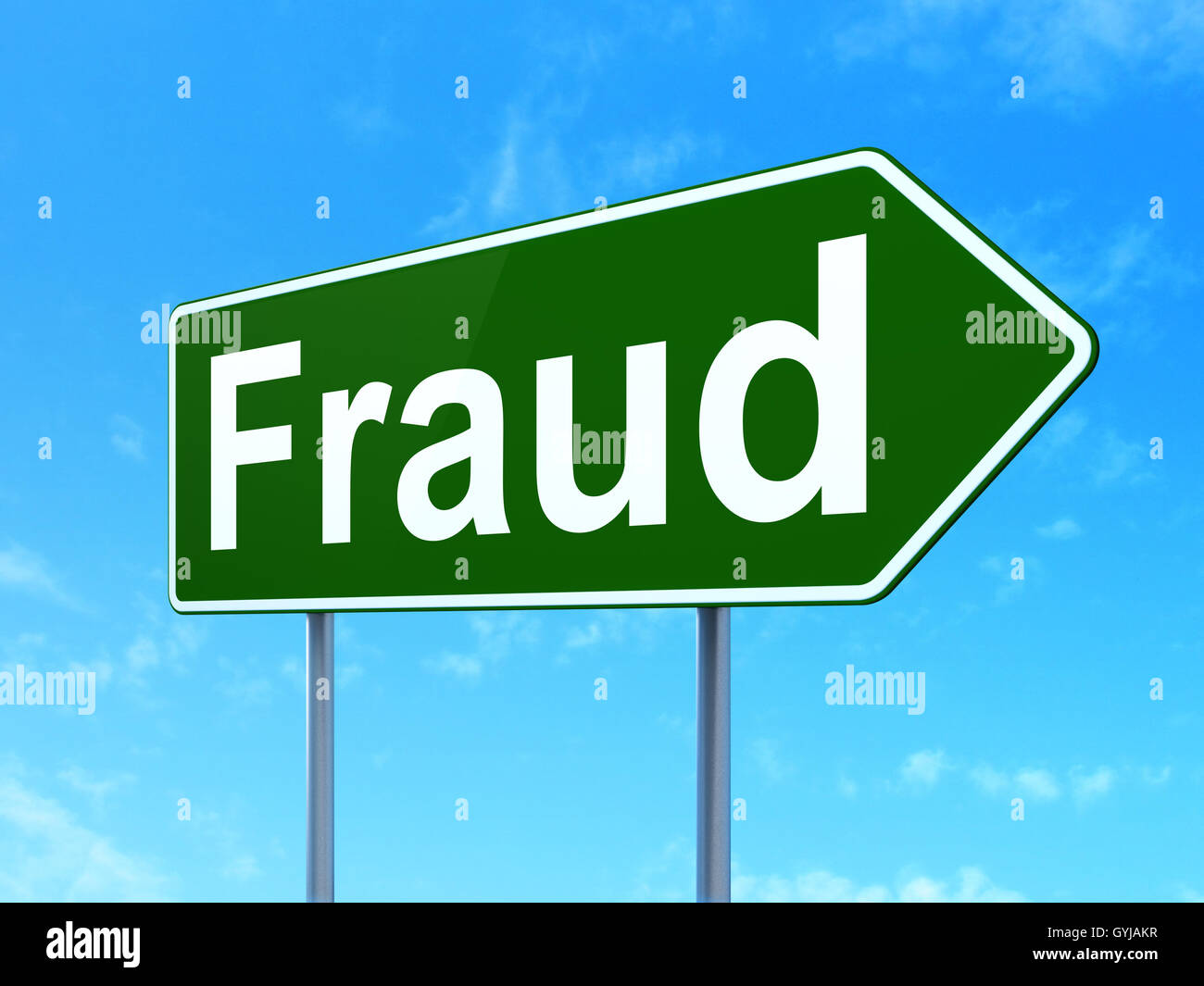 Safety concept: Fraud on road sign background Stock Photo - Alamy