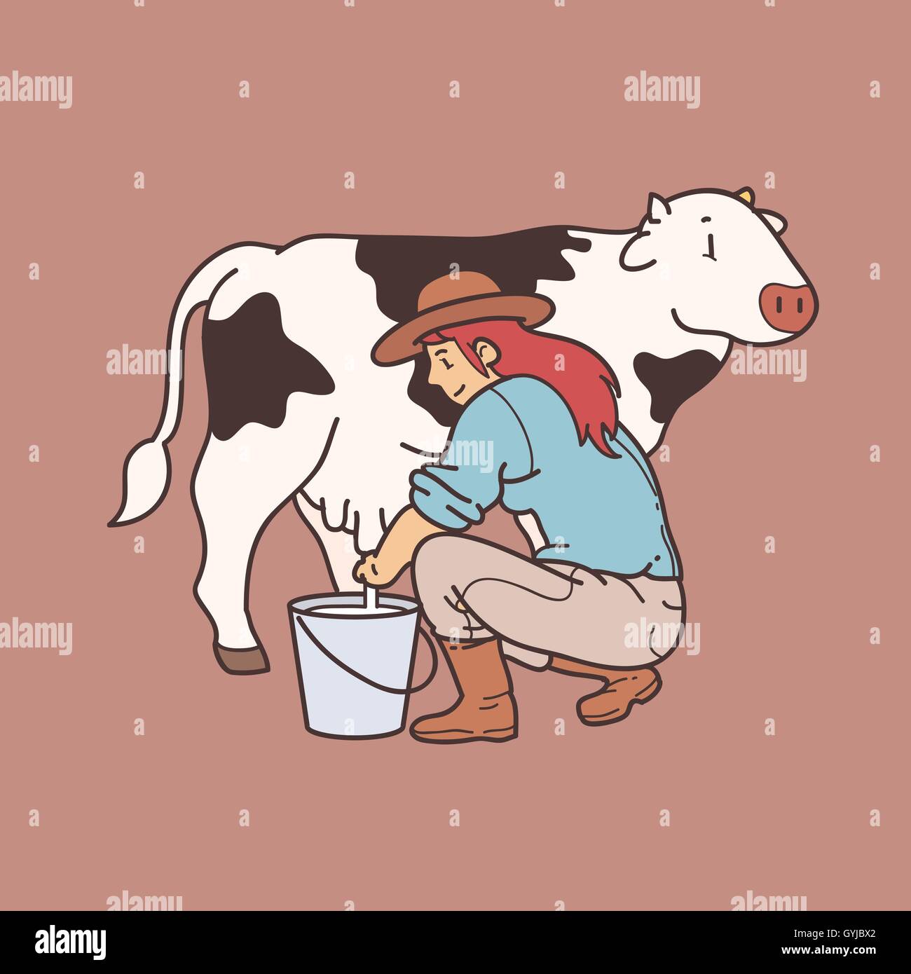 Milking cow by hand Stock Vector Images - Alamy Milking cow by hand Stock Vector Images - Alamy