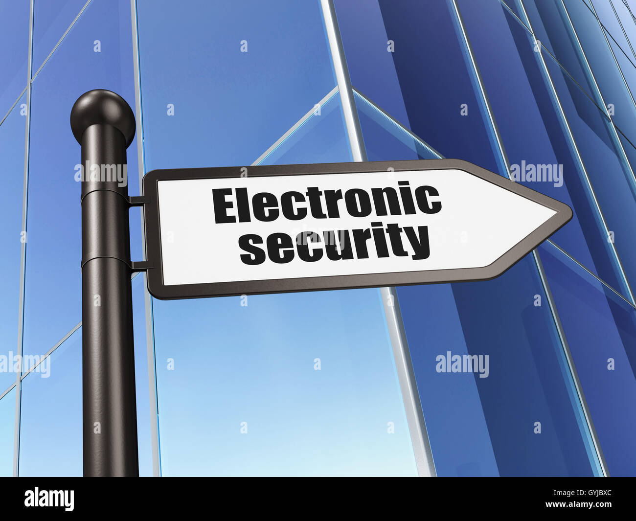 Security concept: sign Electronic Security on Building background Stock ...