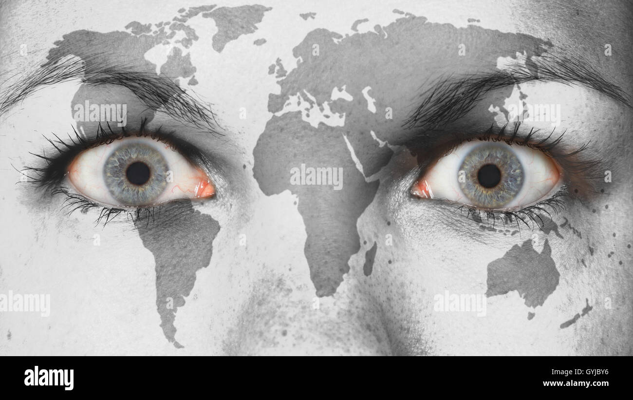 Close up of eyes with flag Stock Photo - Alamy