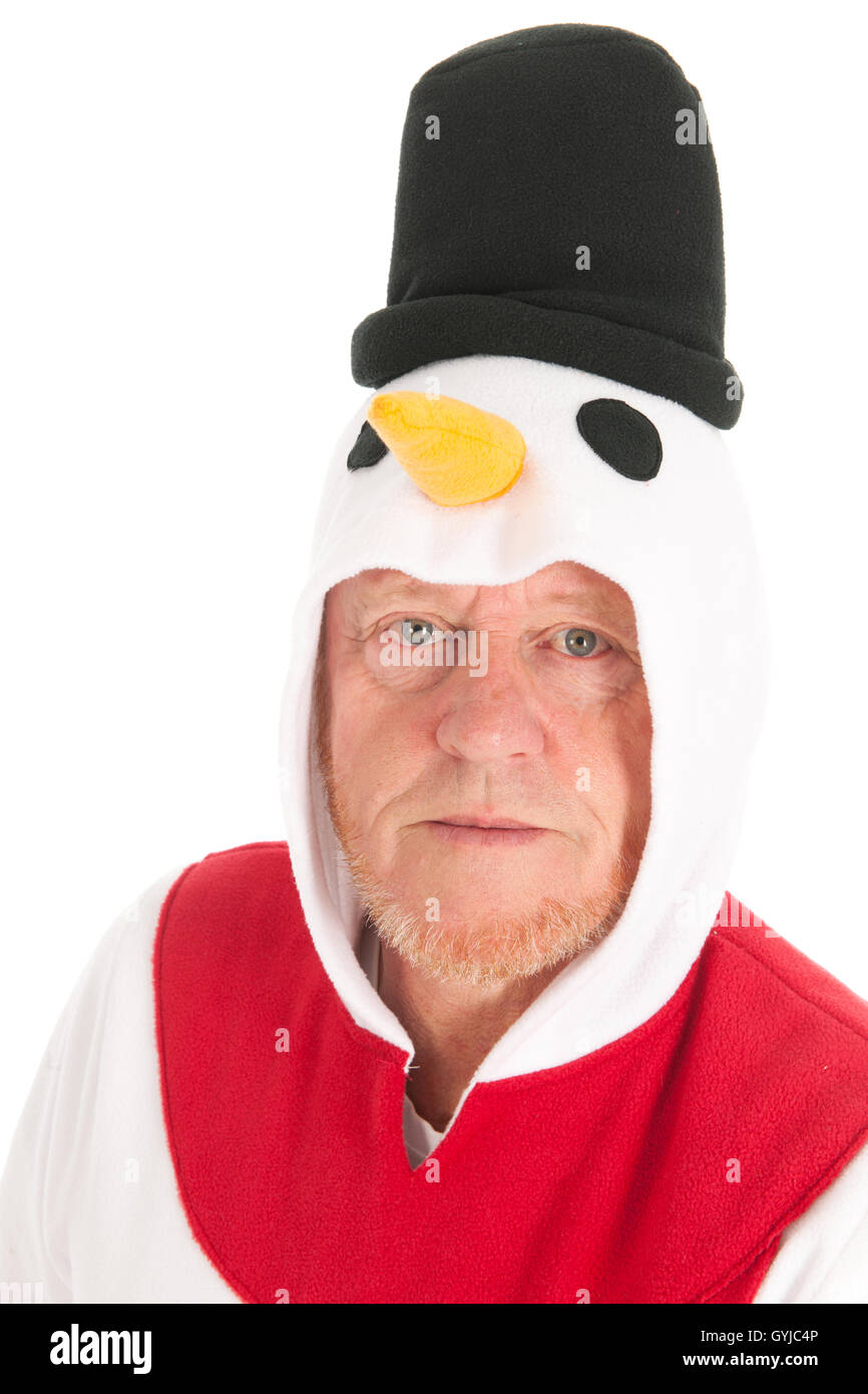 Portrait human snowman Stock Photo - Alamy
