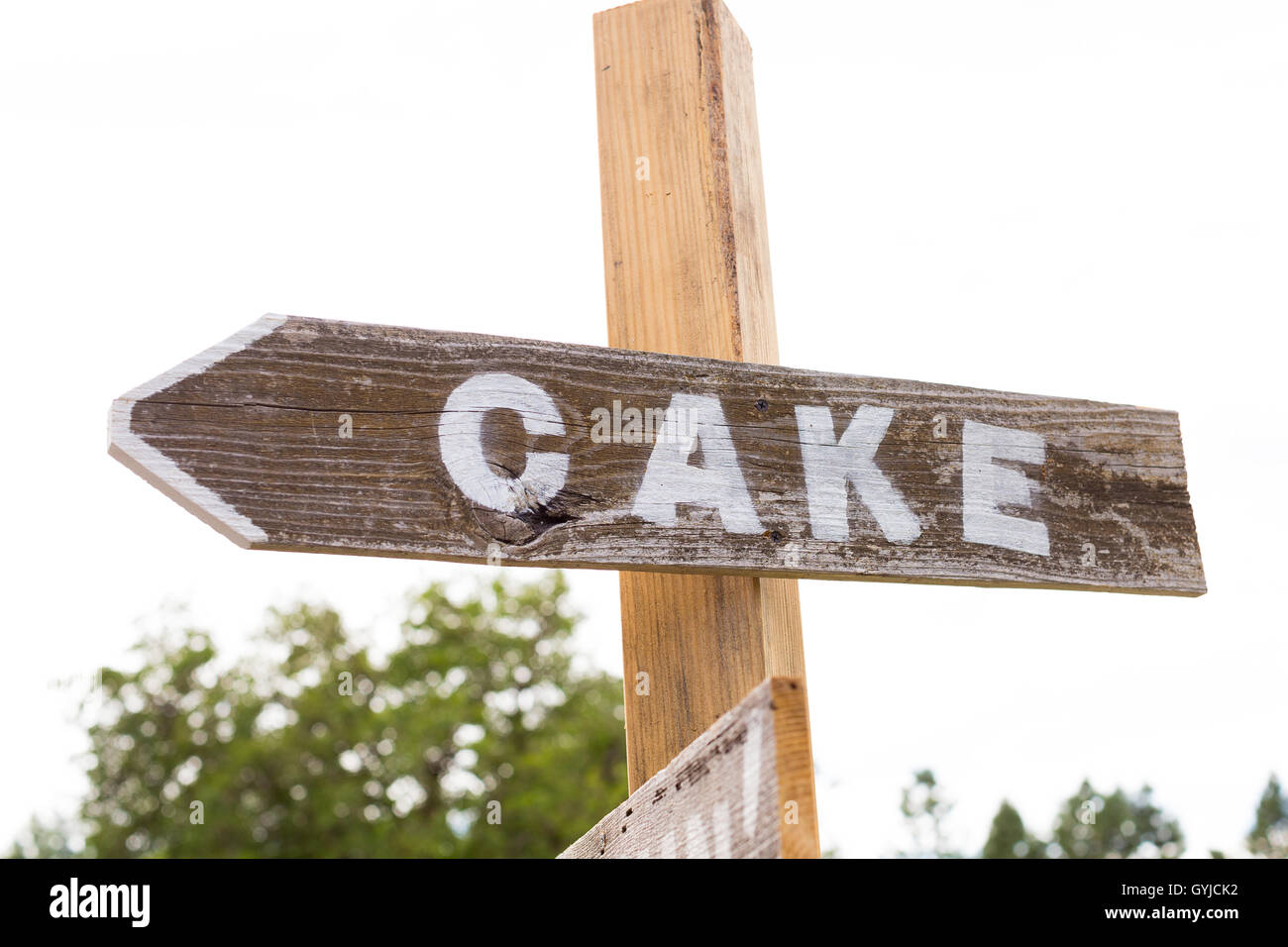 Cake Wedding Sign Stock Photo - Alamy