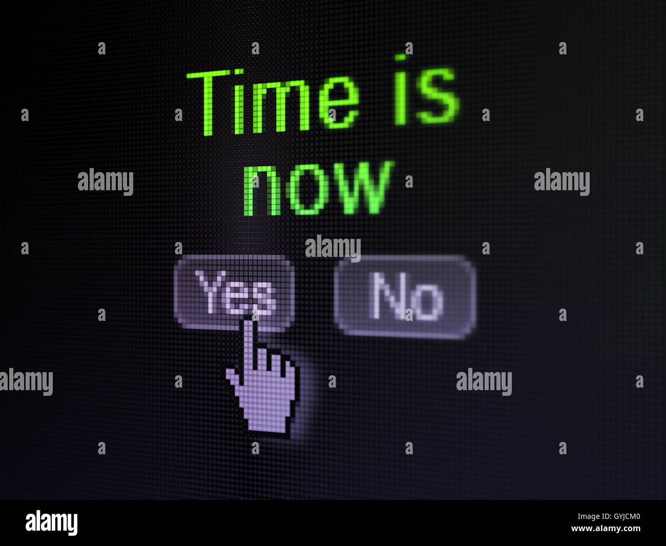 Time concept: Time is Now on digital computer screen Stock Photo - Alamy