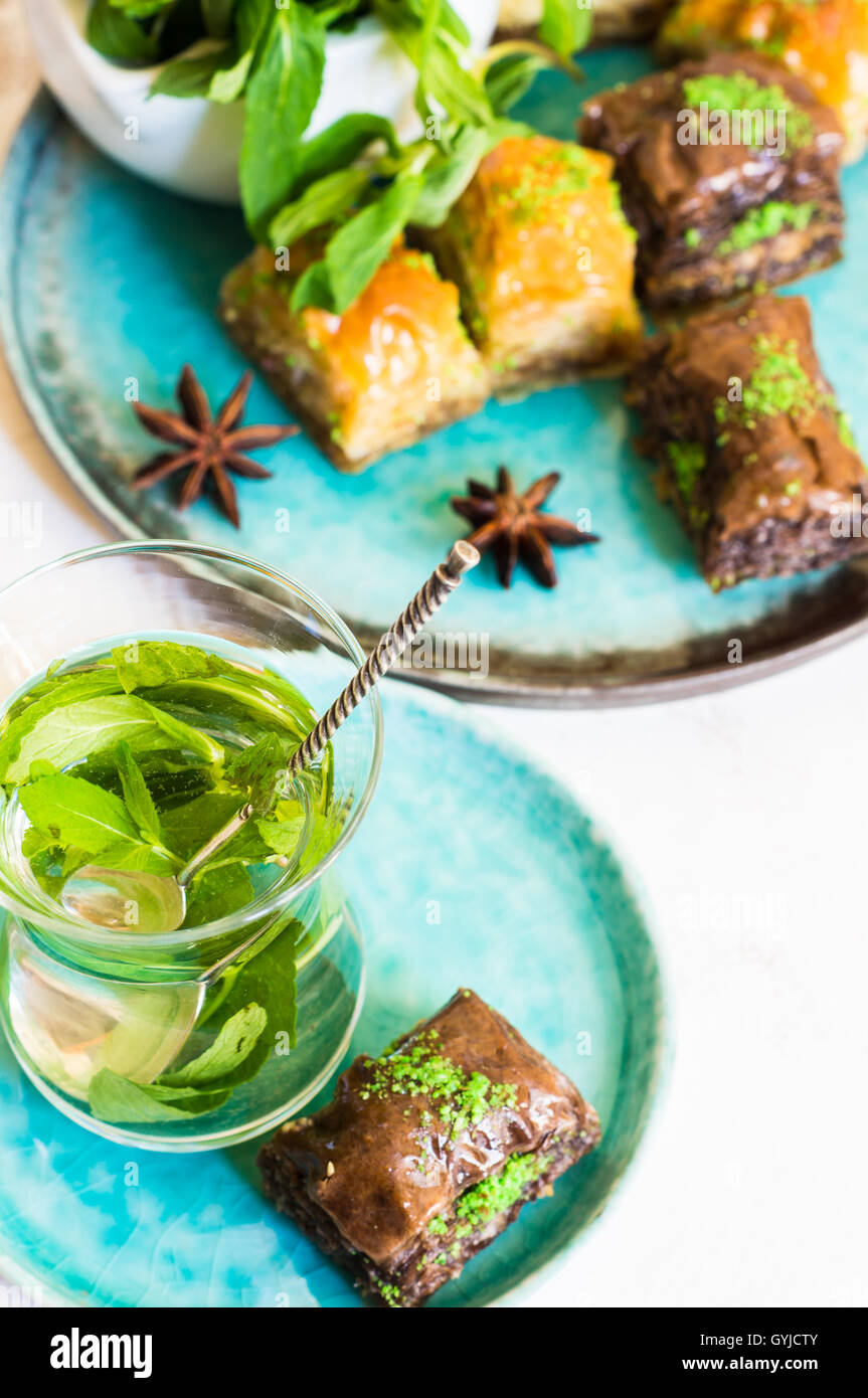 Mint tea with oriental nut pastry hi-res stock photography and images ...