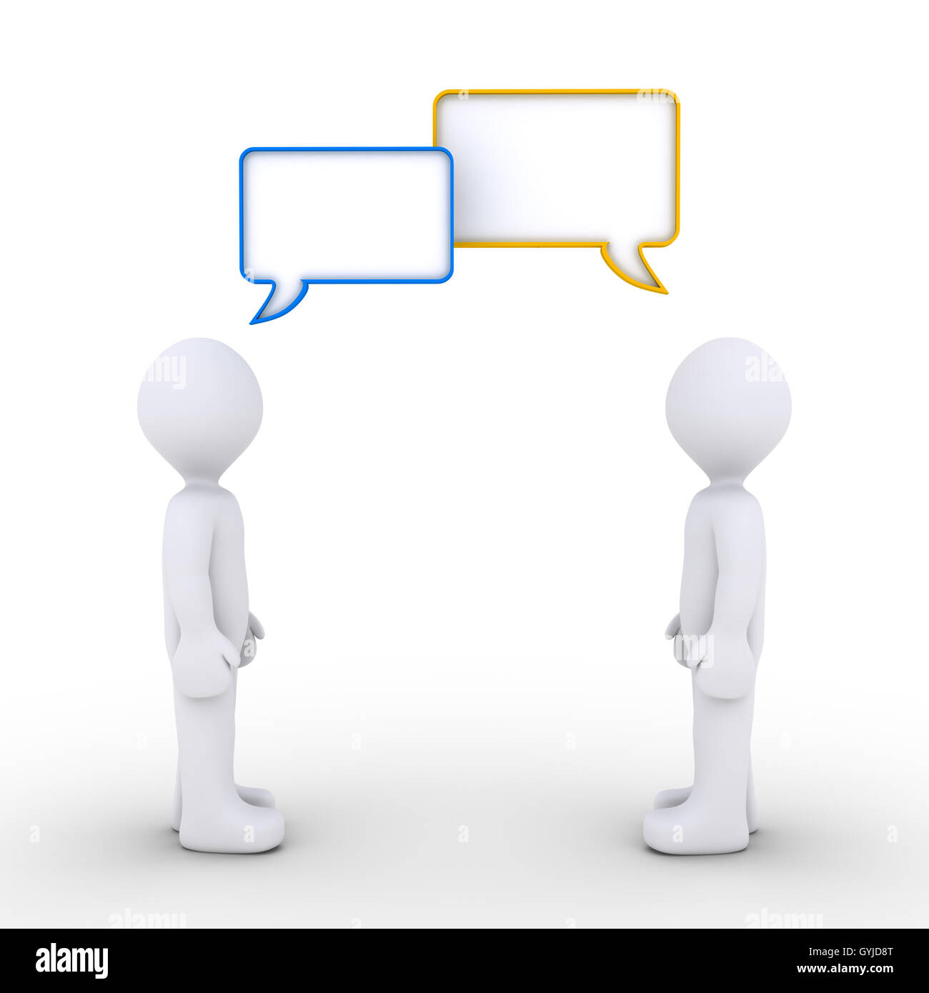 3d white people blank bubble hi-res stock photography and images - Alamy