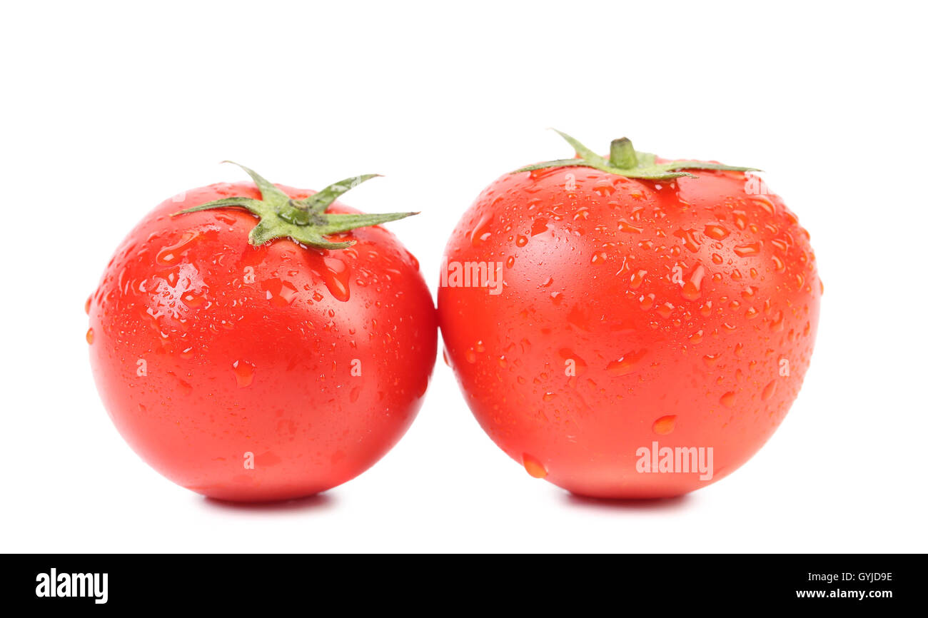 Two fresh tomatoes with drops Stock Photo - Alamy
