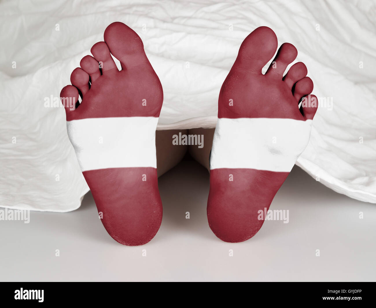 Feet with flag Stock Photo - Alamy