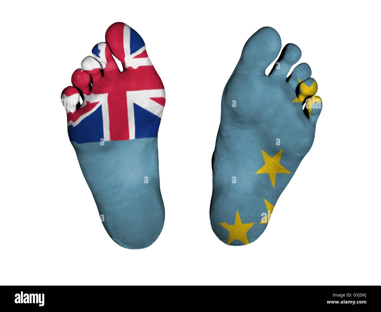 Feet with flag Stock Photo - Alamy