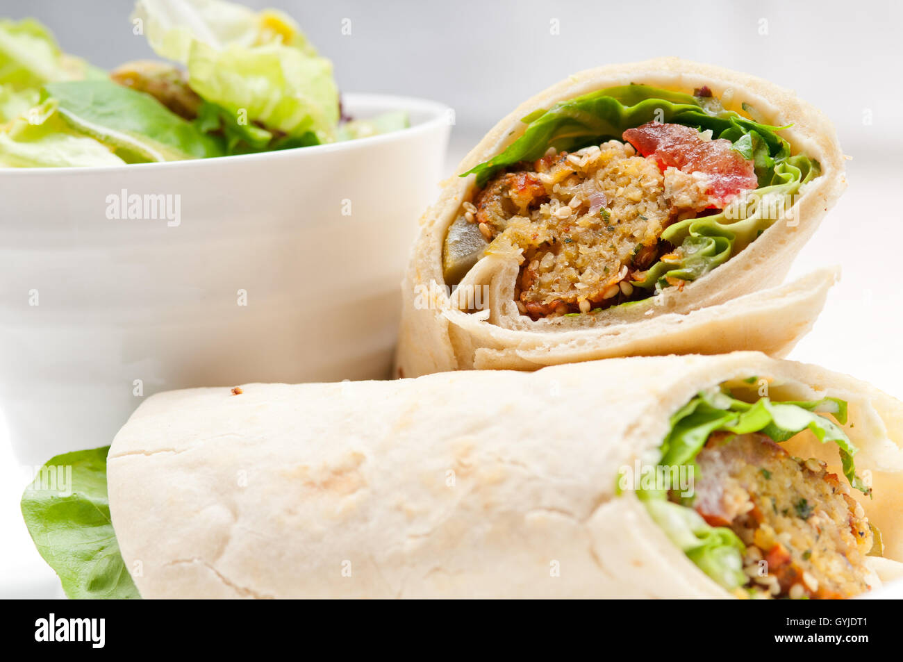 falafel pita bread roll wrap sandwich Stock Photo - Alamy