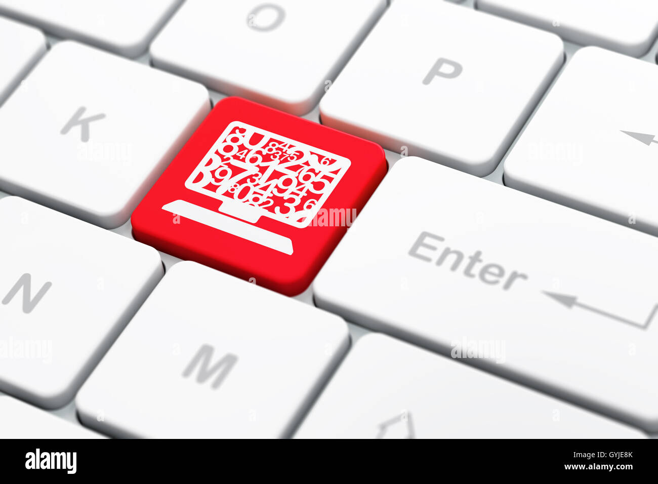 Education concept: Computer Pc on computer keyboard background Stock ...