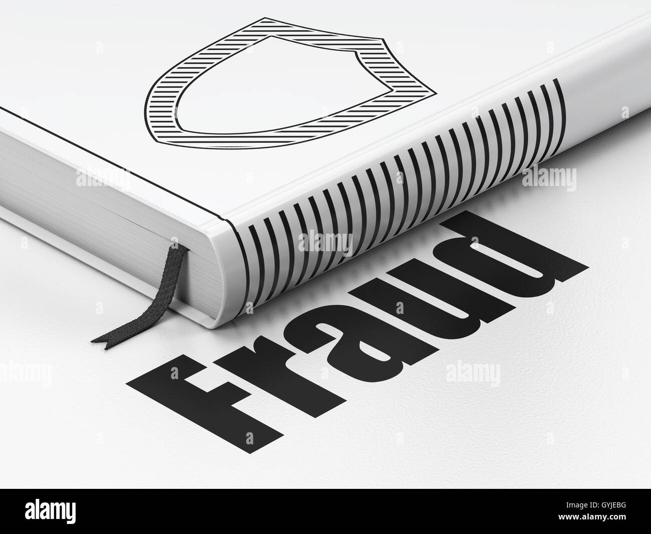 Safety concept: book Contoured Shield, Fraud on white background Stock ...