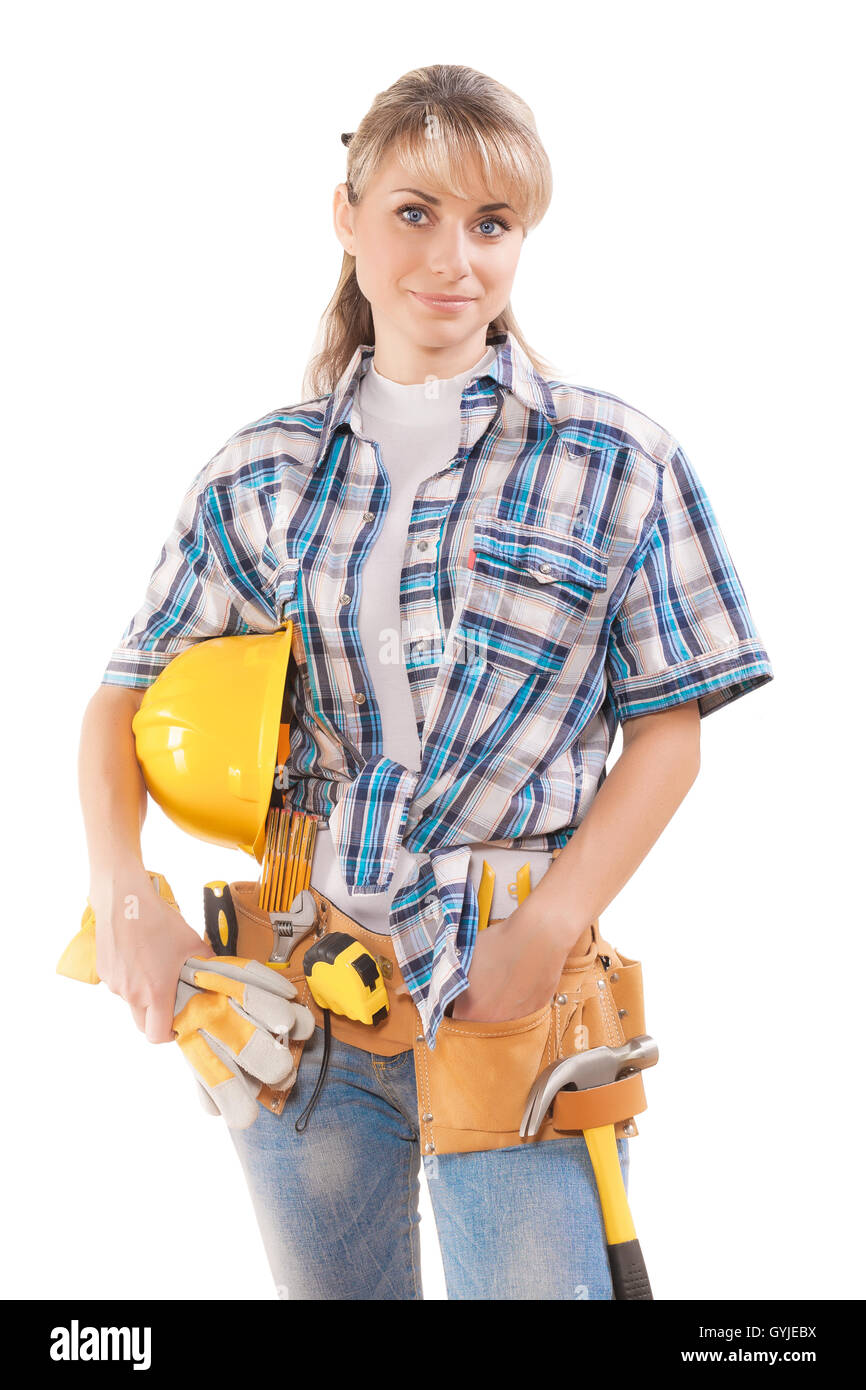female worker isolated Stock Photo - Alamy
