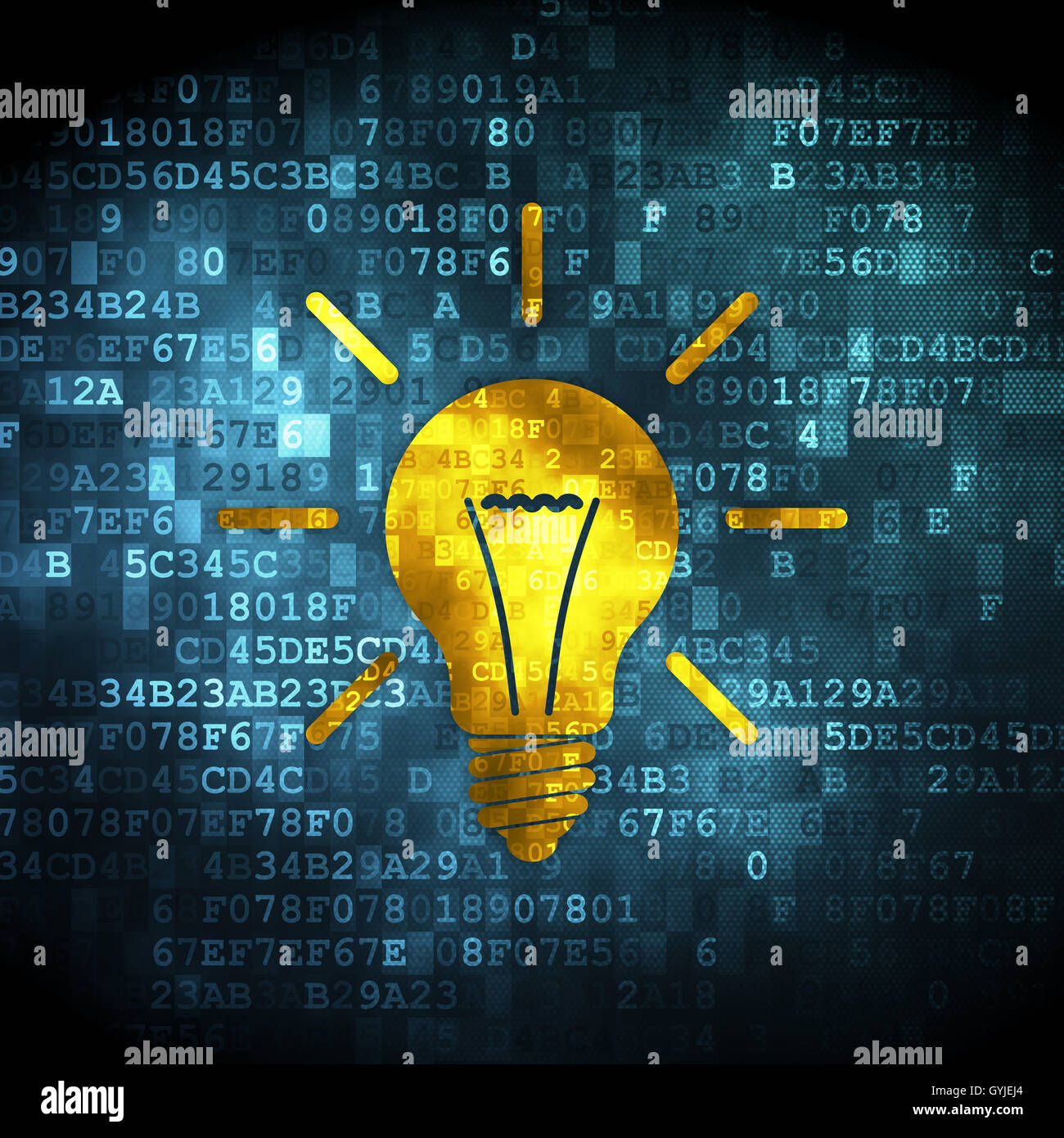 Business concept: Light Bulb on digital background Stock Photo - Alamy