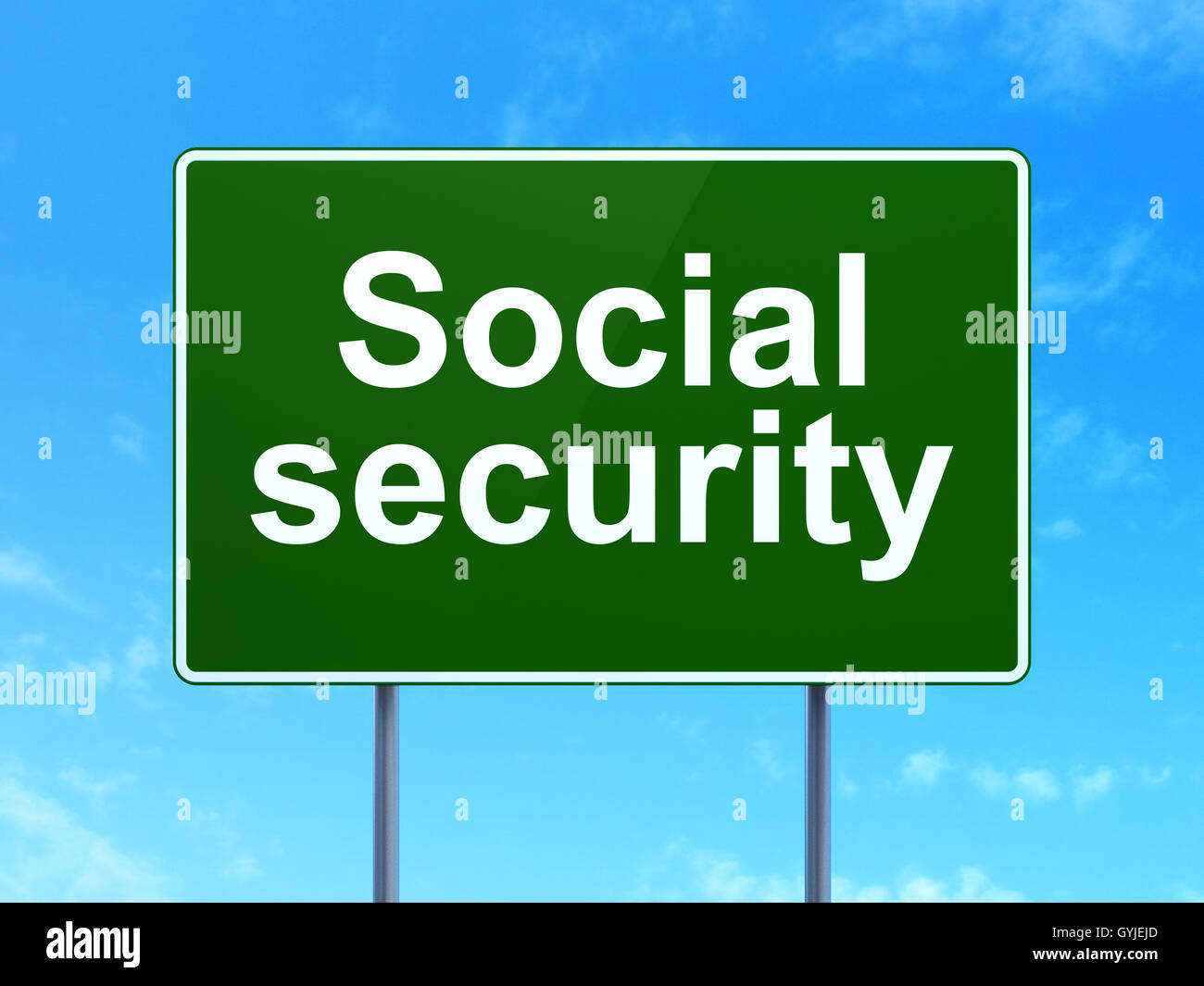 Safety concept: Social Security on road sign background Stock Photo - Alamy