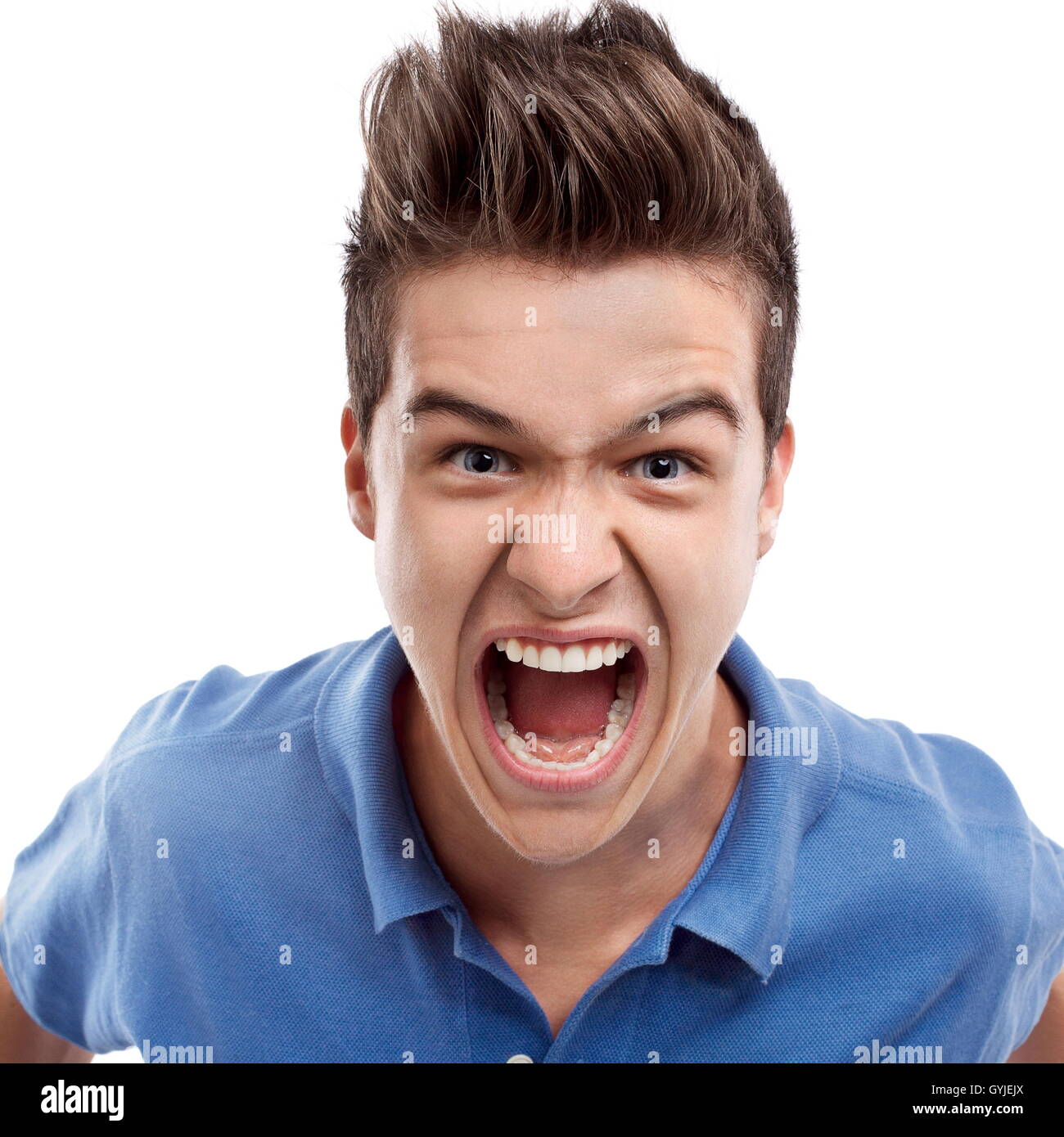 Angry man shouting Stock Photo - Alamy