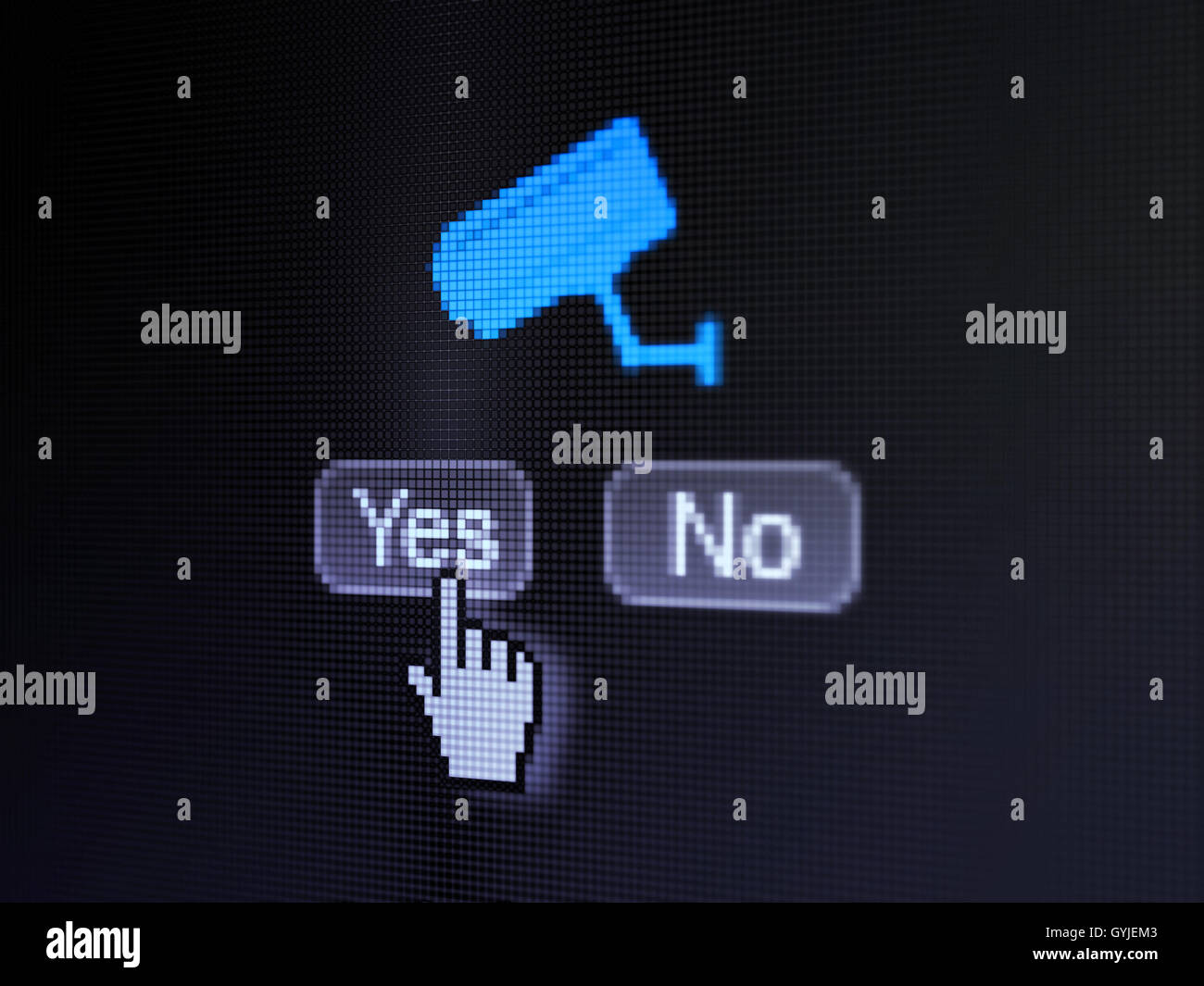 Security concept: Cctv Camera on digital computer screen Stock Photo ...