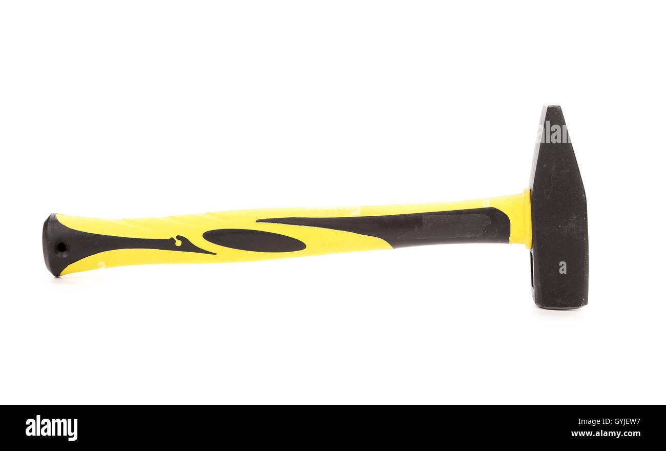 Hammer with yellow handle Stock Photo - Alamy