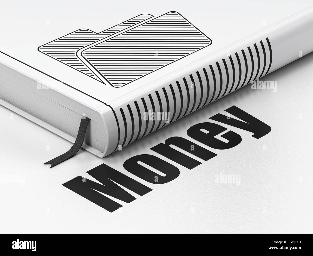 Finance concept: book Folder, Money on white background Stock Photo - Alamy
