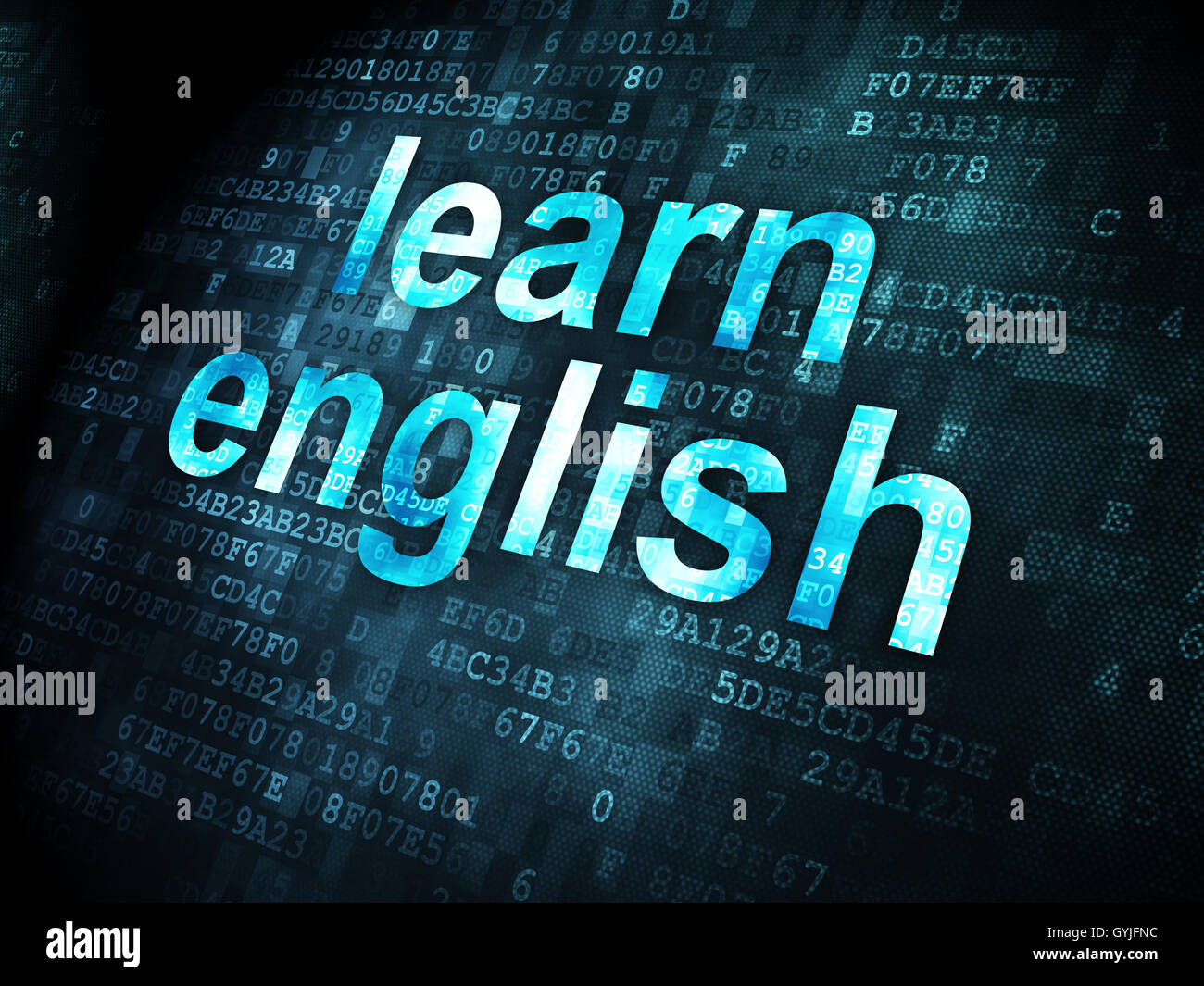 Education concept: Learn English on digital background Stock Photo - Alamy