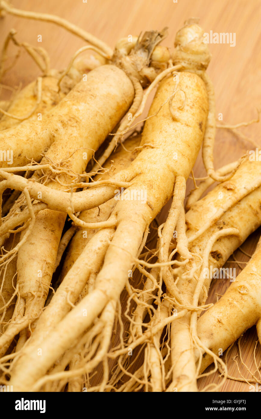Fresh Ginseng close up Stock Photo - Alamy