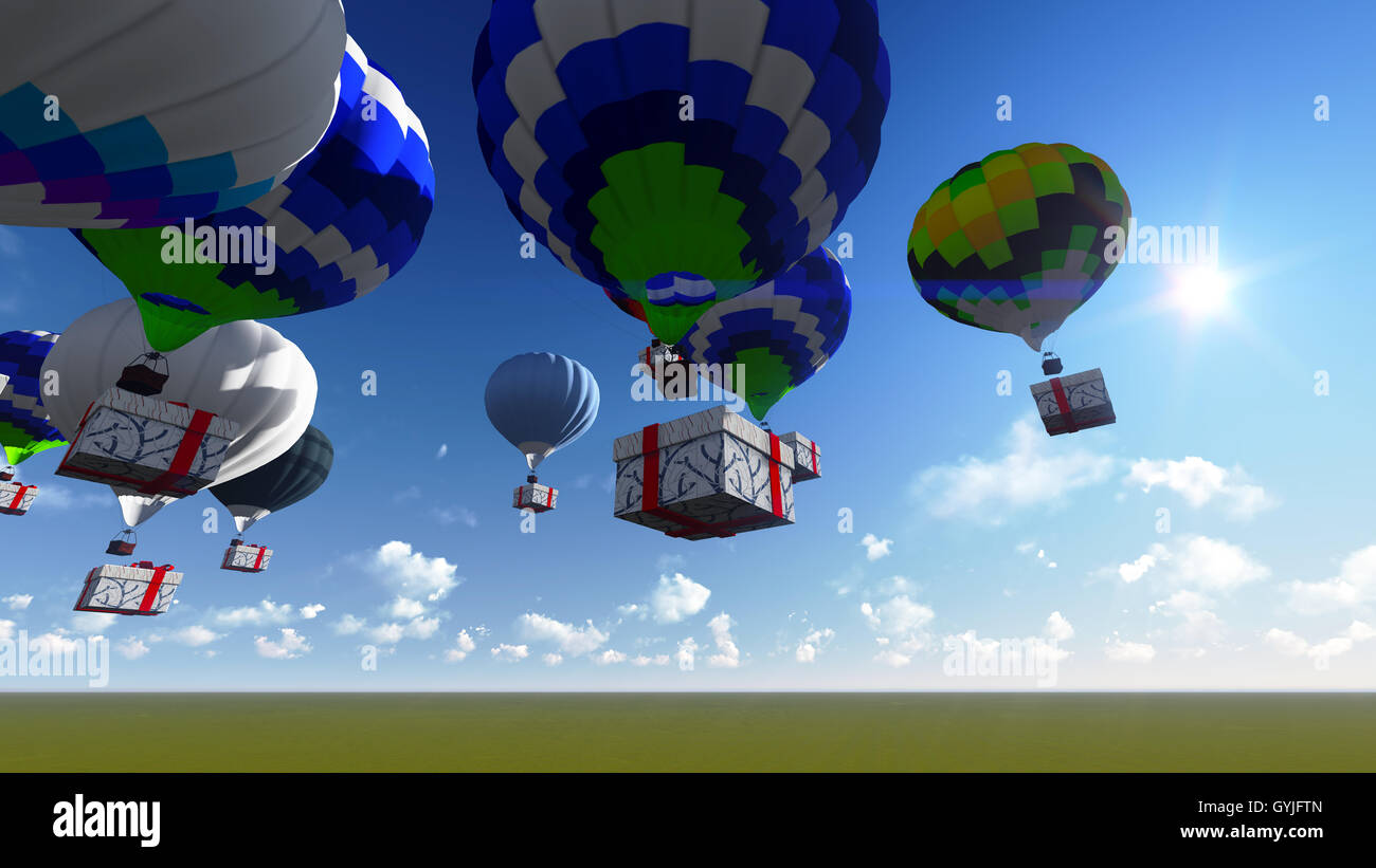 Gift box in the sky Stock Photo - Alamy