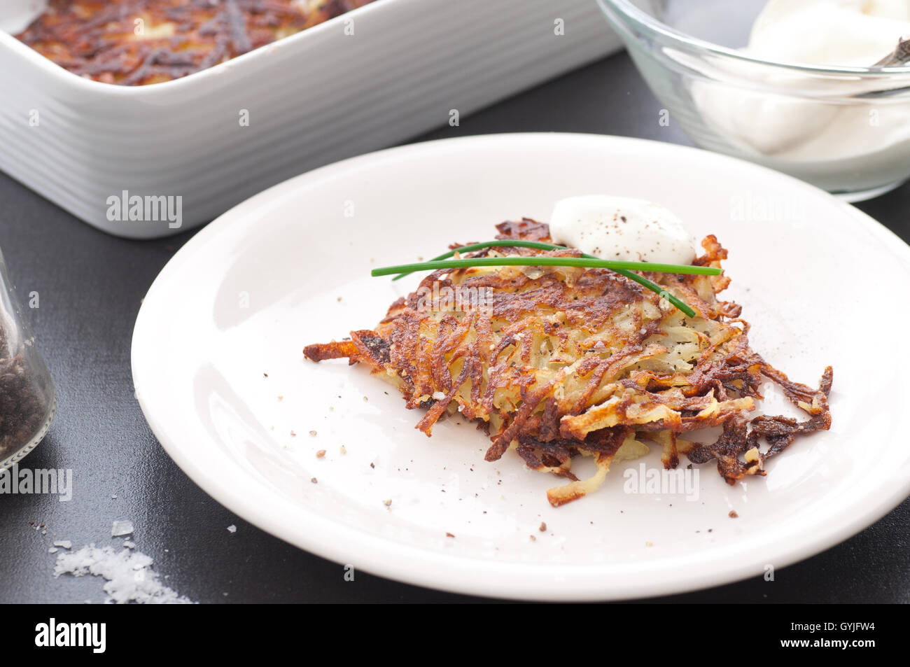 Potato latkes hash browns hi-res stock photography and images - Alamy
