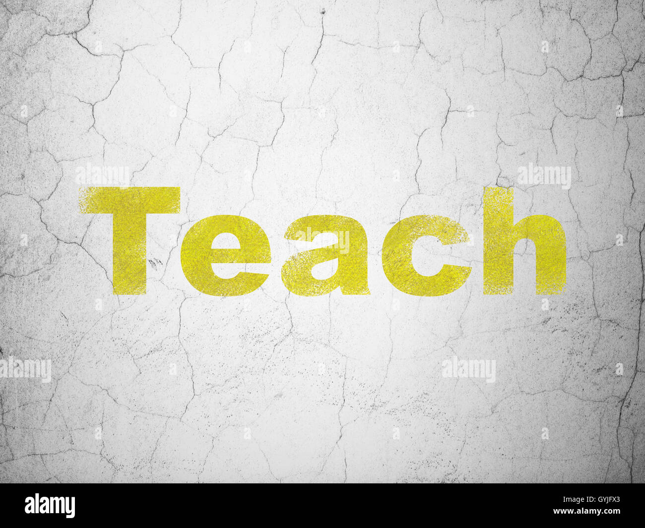 Education concept: Teach on wall background Stock Photo - Alamy