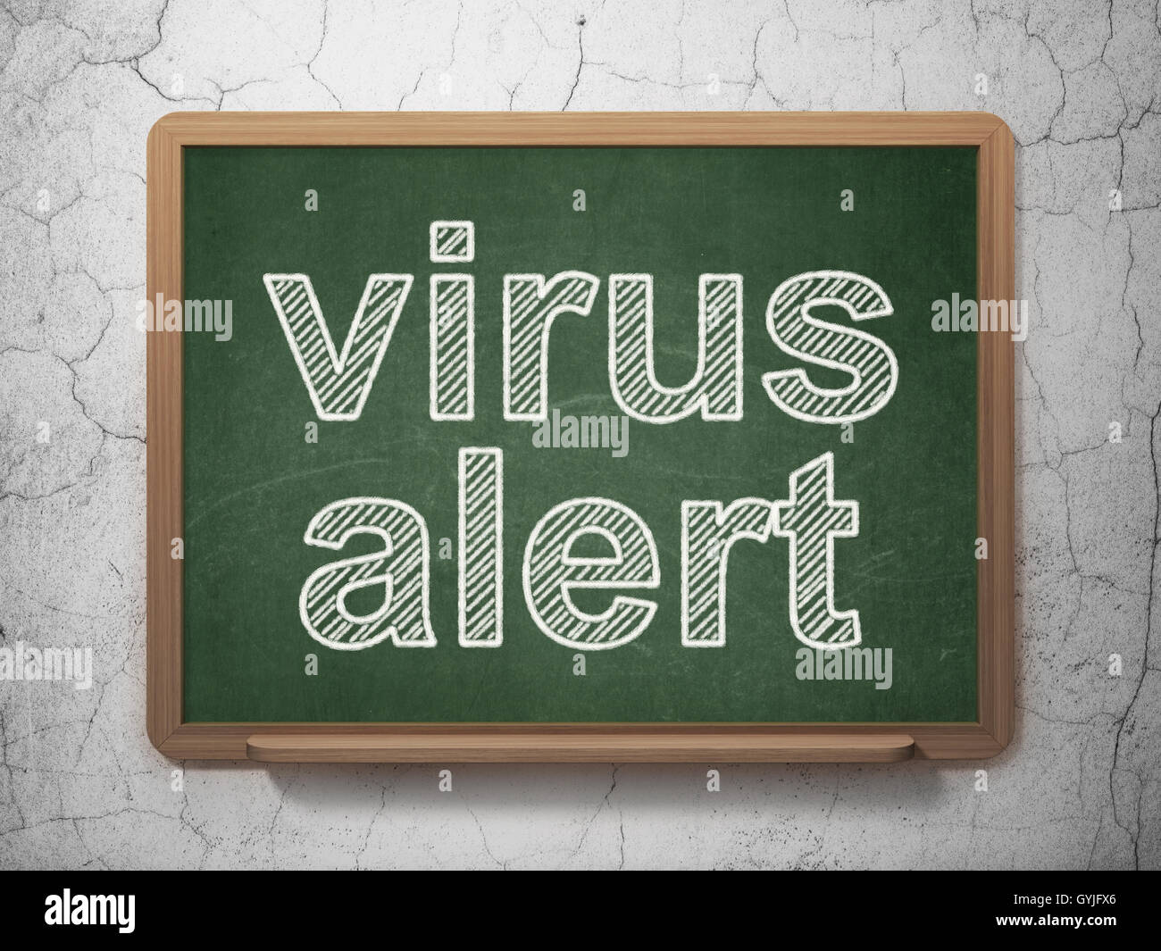 Safety concept: Virus Alert on chalkboard background Stock Photo - Alamy