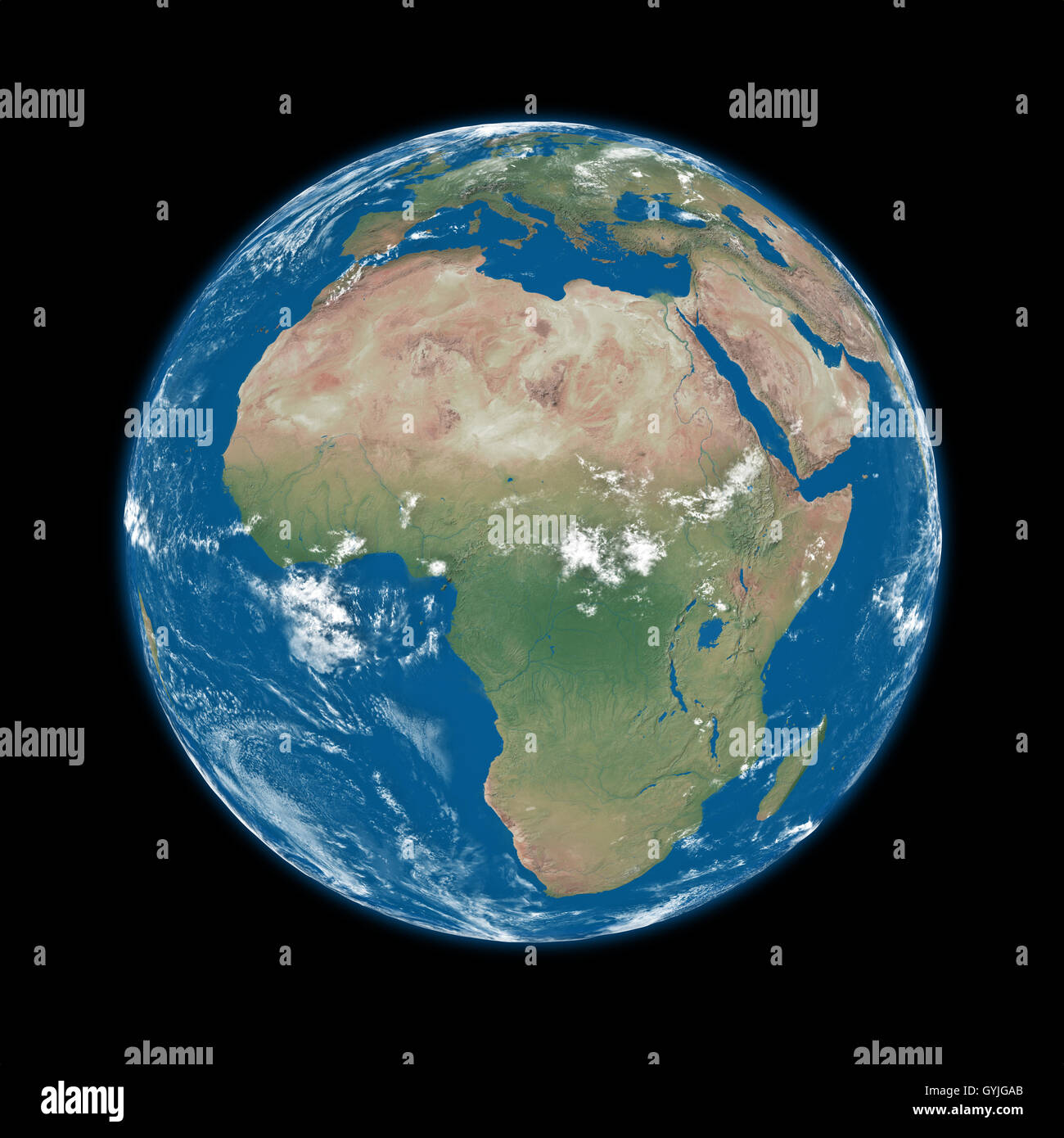Africa on blue Earth Stock Photo - Alamy