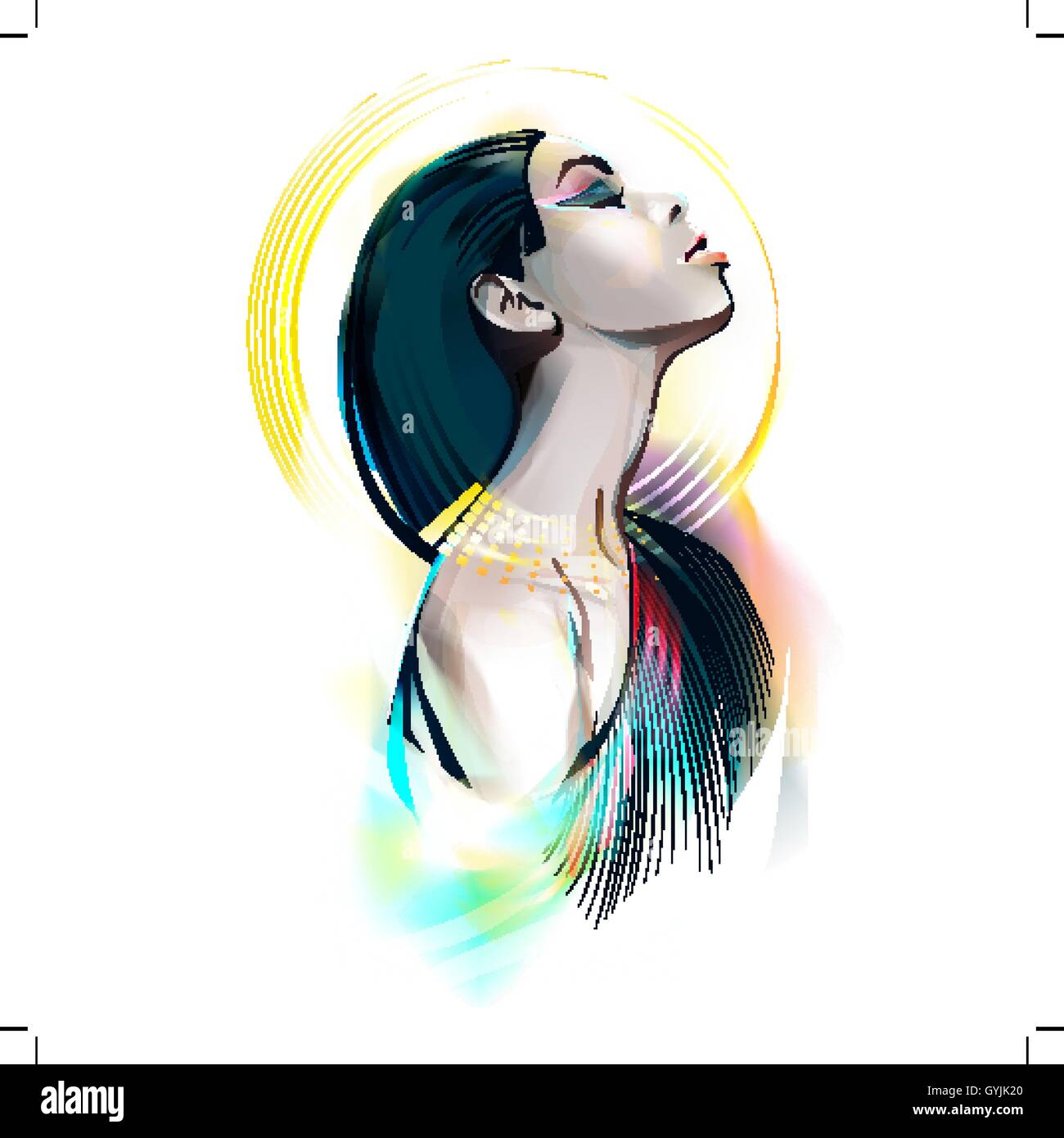 Egyptian Goddess. Portrait Of A Girl Stock Vector Image & Art - Alamy