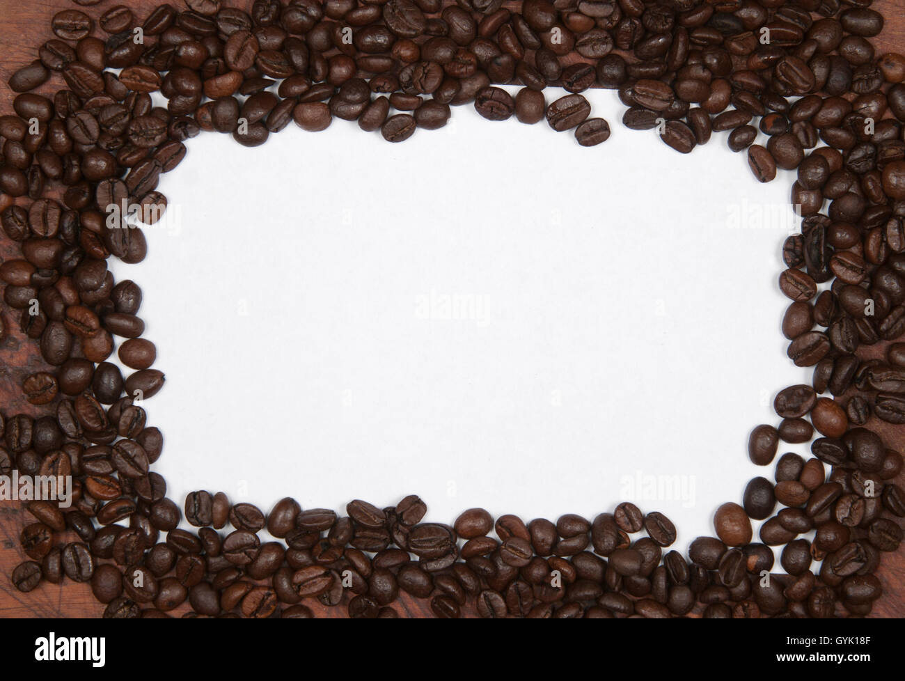 Coffee seeds frame border background with the place for text. Top view ...