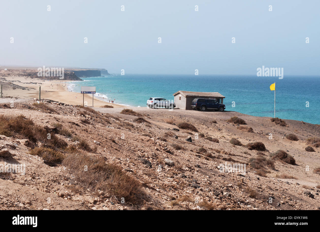 Fuerteventura, Canary Islands, Spain: view of the beach of Piedra Playa ...