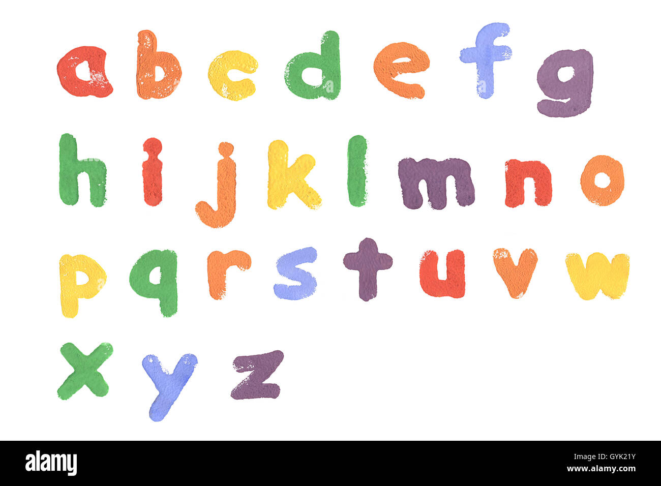 A sponge letter alphabet printed on white paper Stock Photo - Alamy