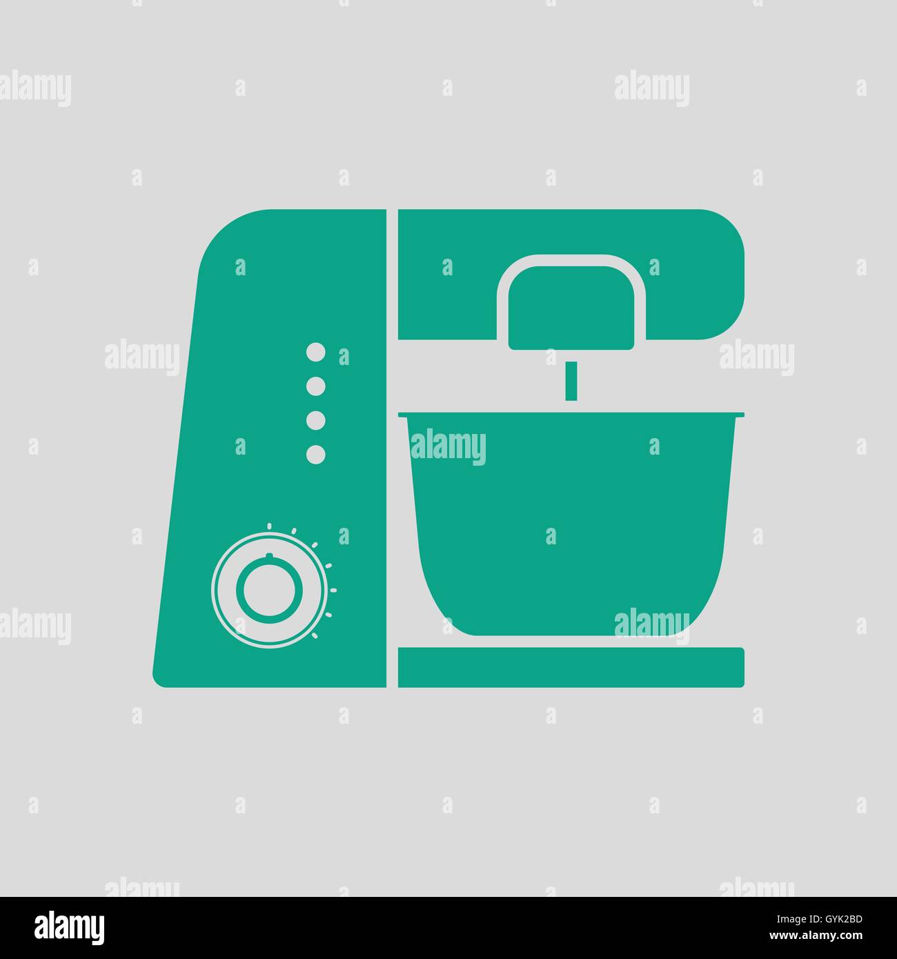 Kitchen food processor icon. Gray background with green. Vector ...