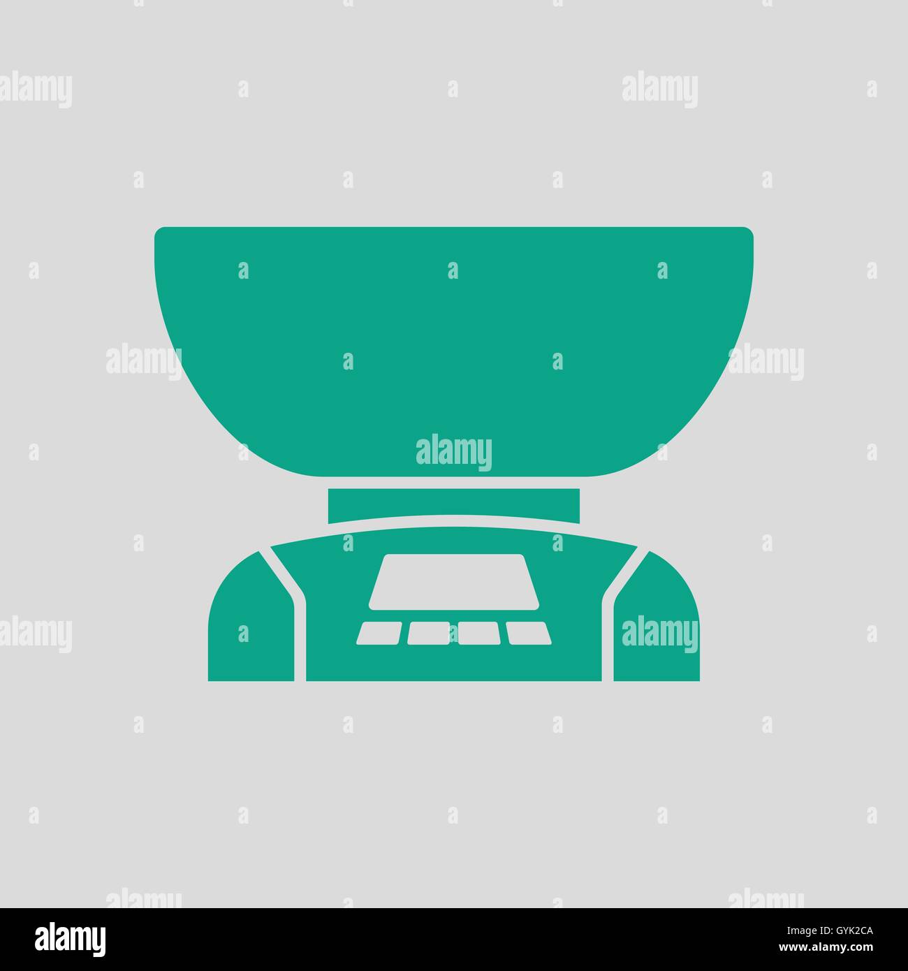 Kitchen electric scales icon. Gray background with green. Vector ...