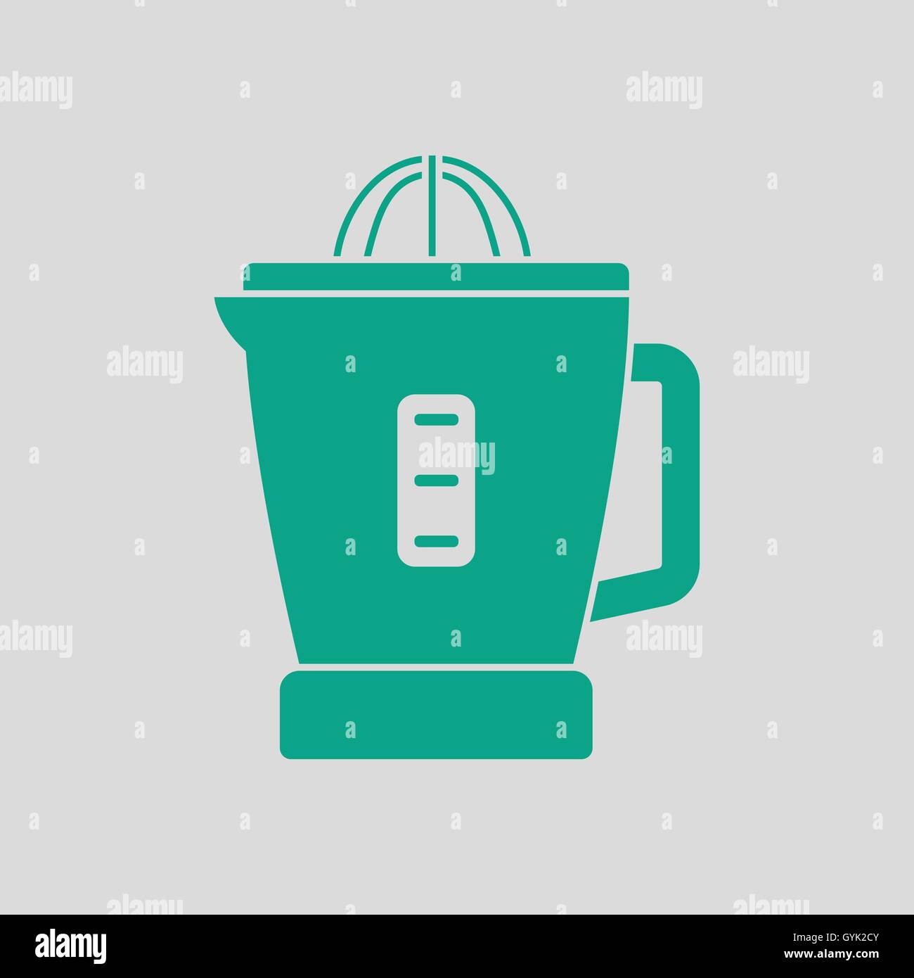 Citrus juicer machine icon. Gray background with green. Vector ...