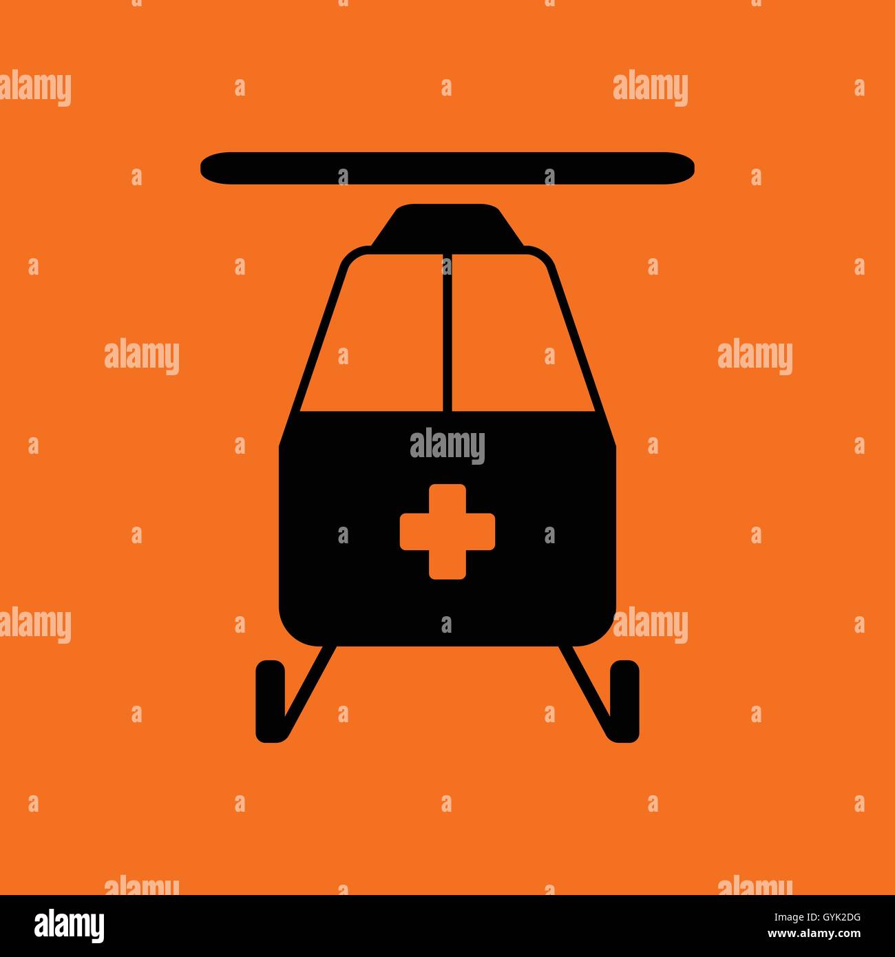 Medevac icon. Orange background with black. Vector illustration Stock ...