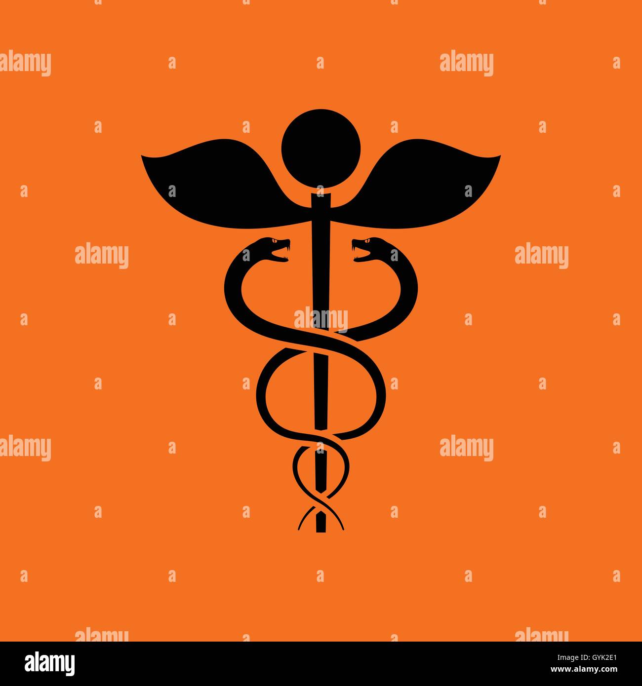 Medicine sign icon. Orange background with black. Vector illustration ...